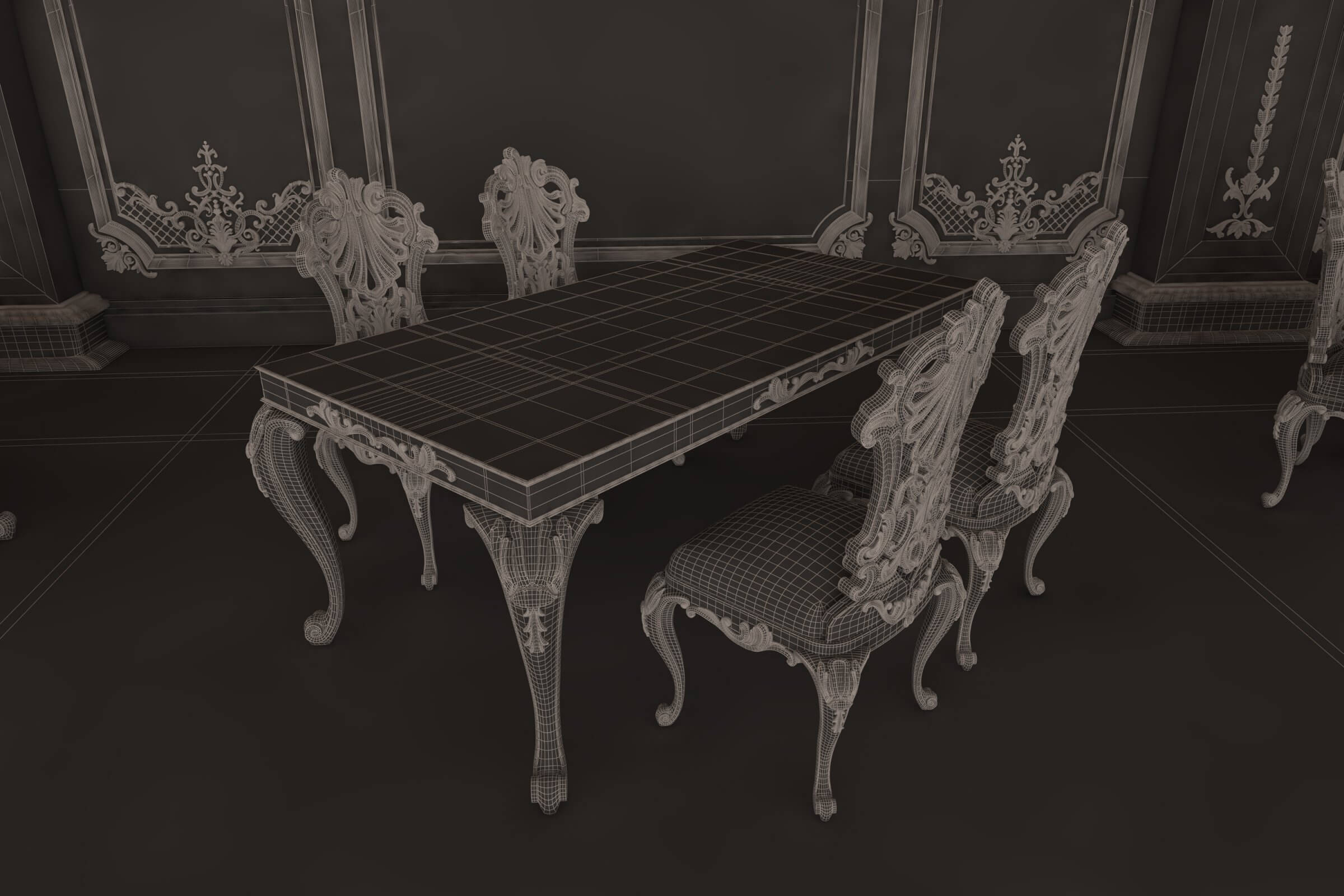 Classic Restaurant Interior Design White - 3D Model by KhaganFX