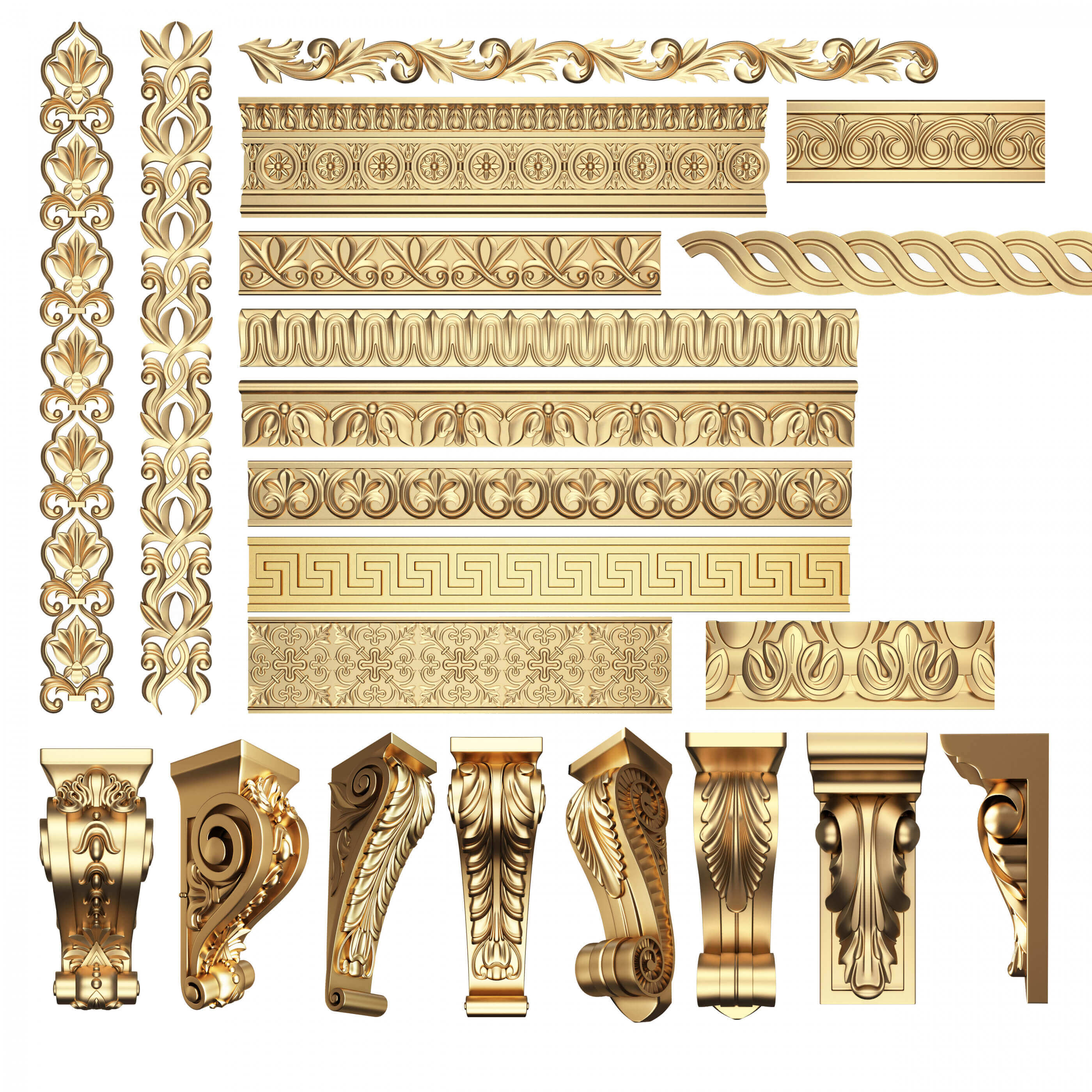 Collection of 33 Classic Carvings 03 - 3D Model by KhaganFX