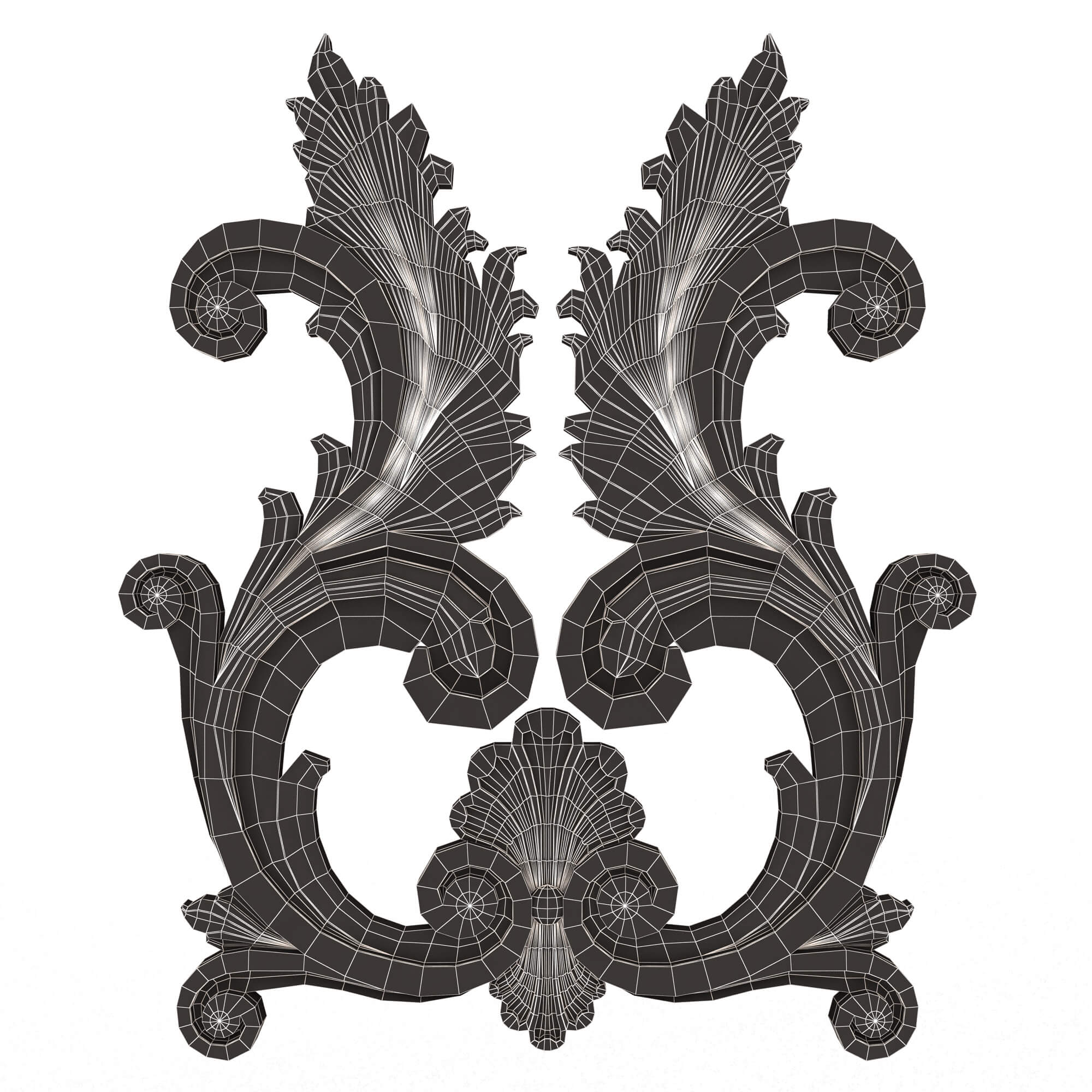 Collection of Carved Plaster Molding Decorations - 3D Model by KhaganFX