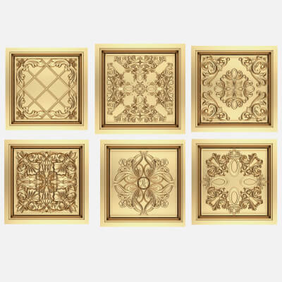 Collection of Ceiling Tiles 02 - 3D Model by KhaganFX