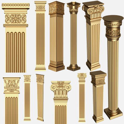 Collection of Columns 02 - 3D Model by KhaganFX