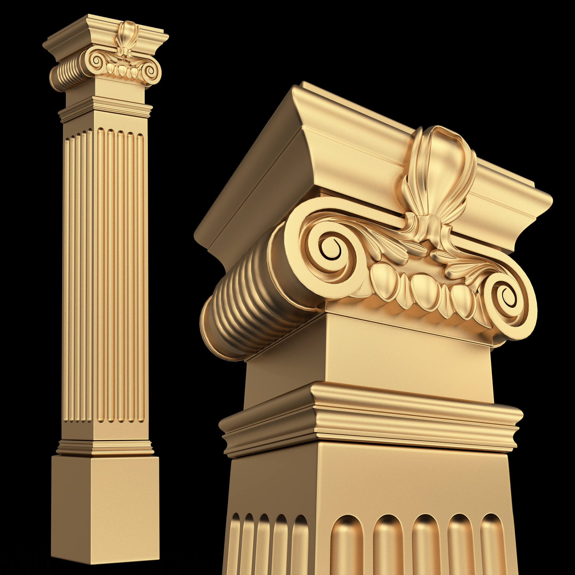 Column Capitals Collection - 3D Model by KhaganFX