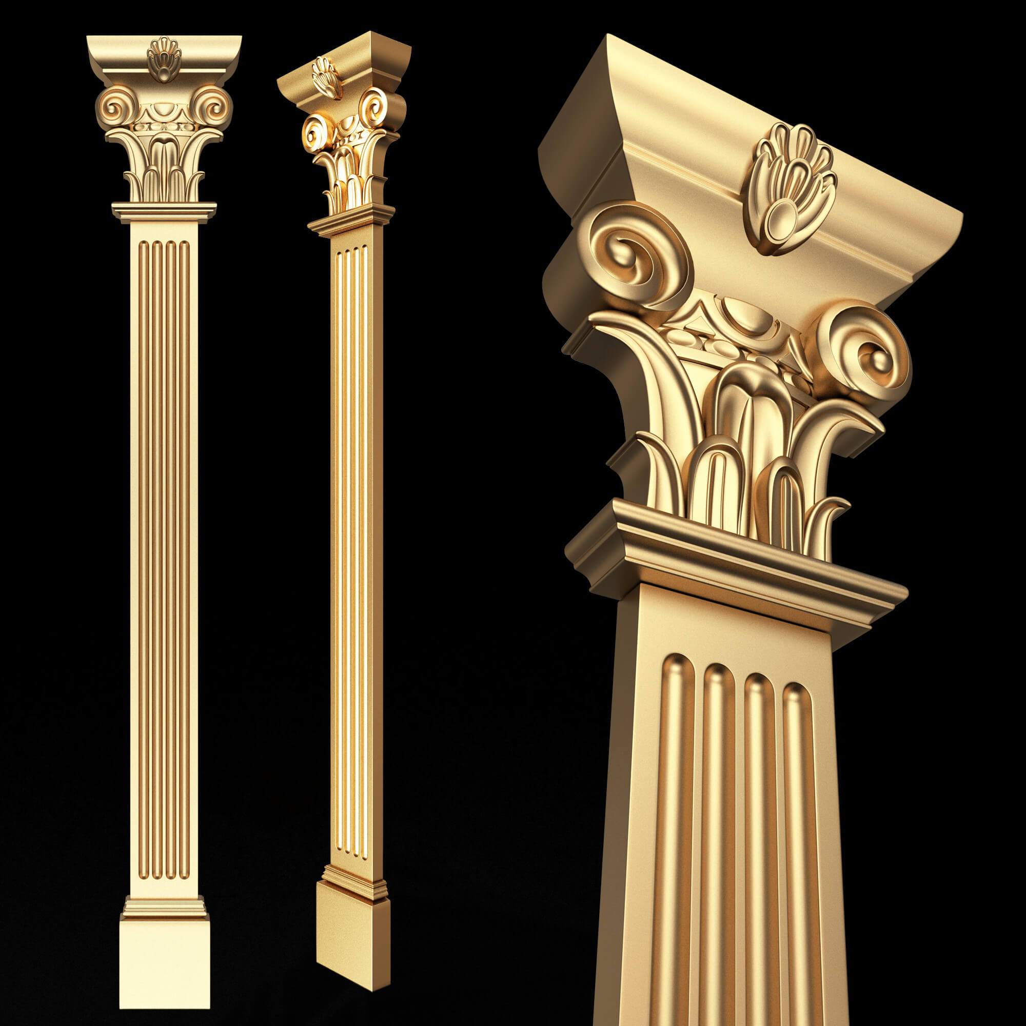 Column Capitals Collection - 3D Model by KhaganFX