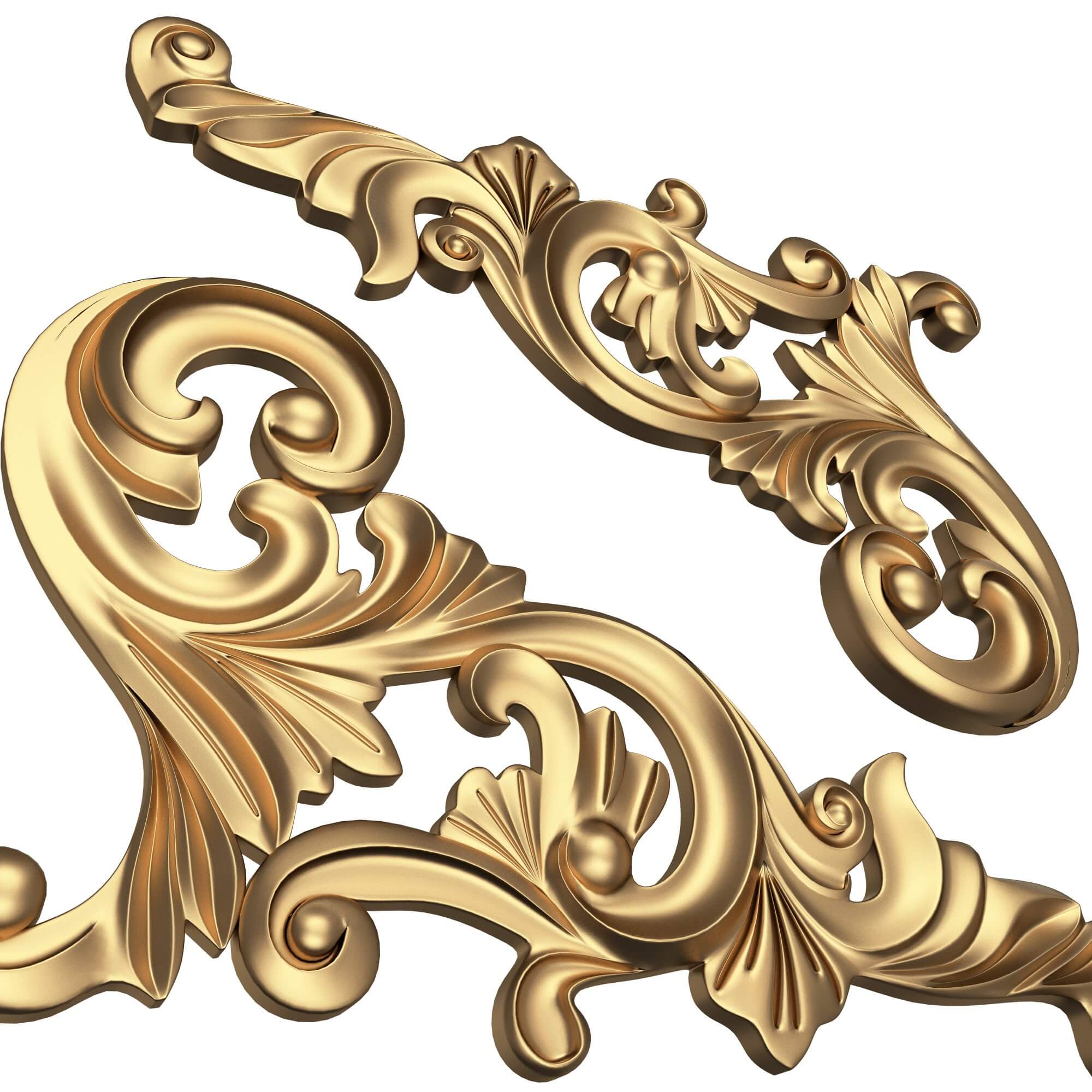 Corner Carved Plaster Molding Decoration 05 - 3D Model by KhaganFX