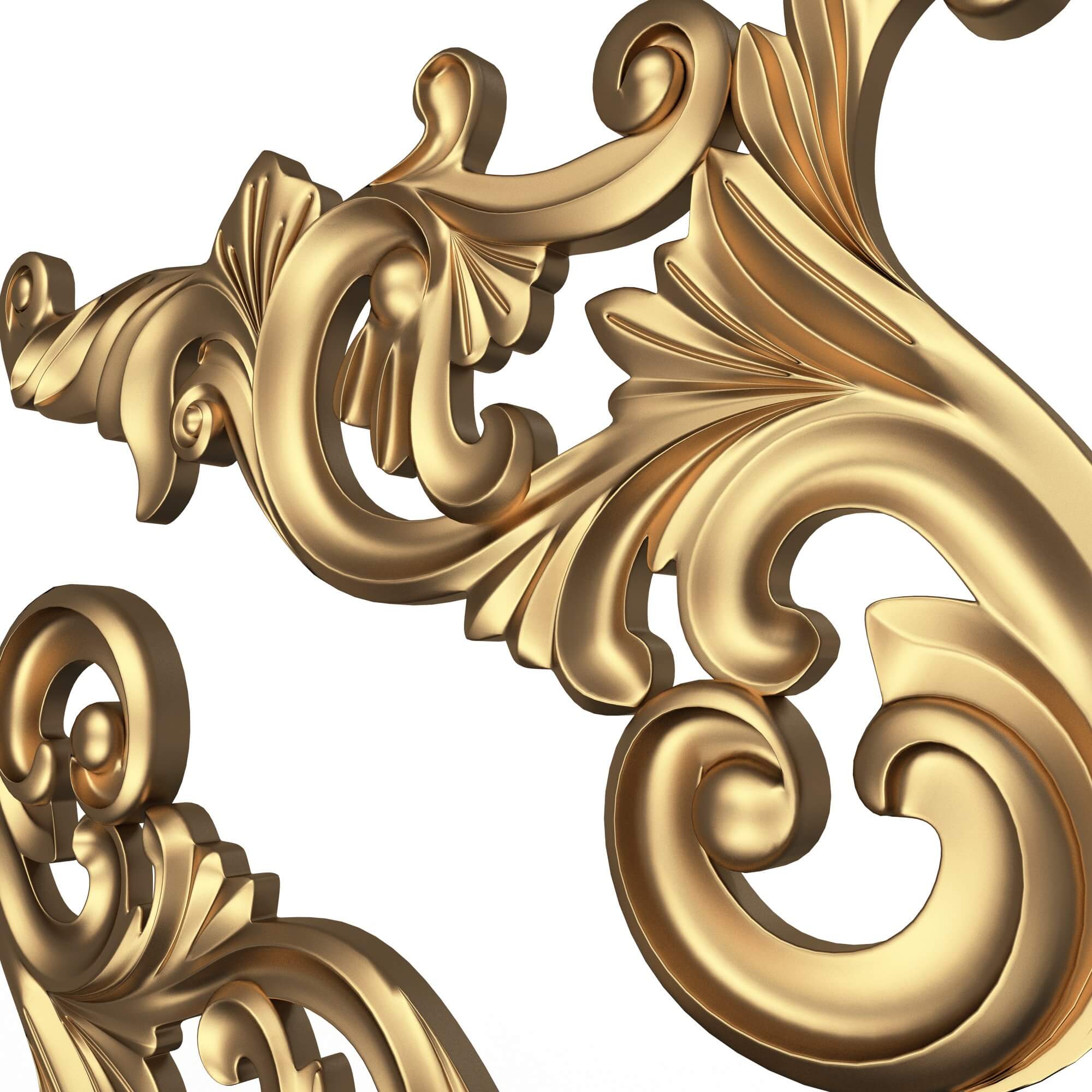 Corner Carved Plaster Molding Decoration 05 - 3D Model by KhaganFX