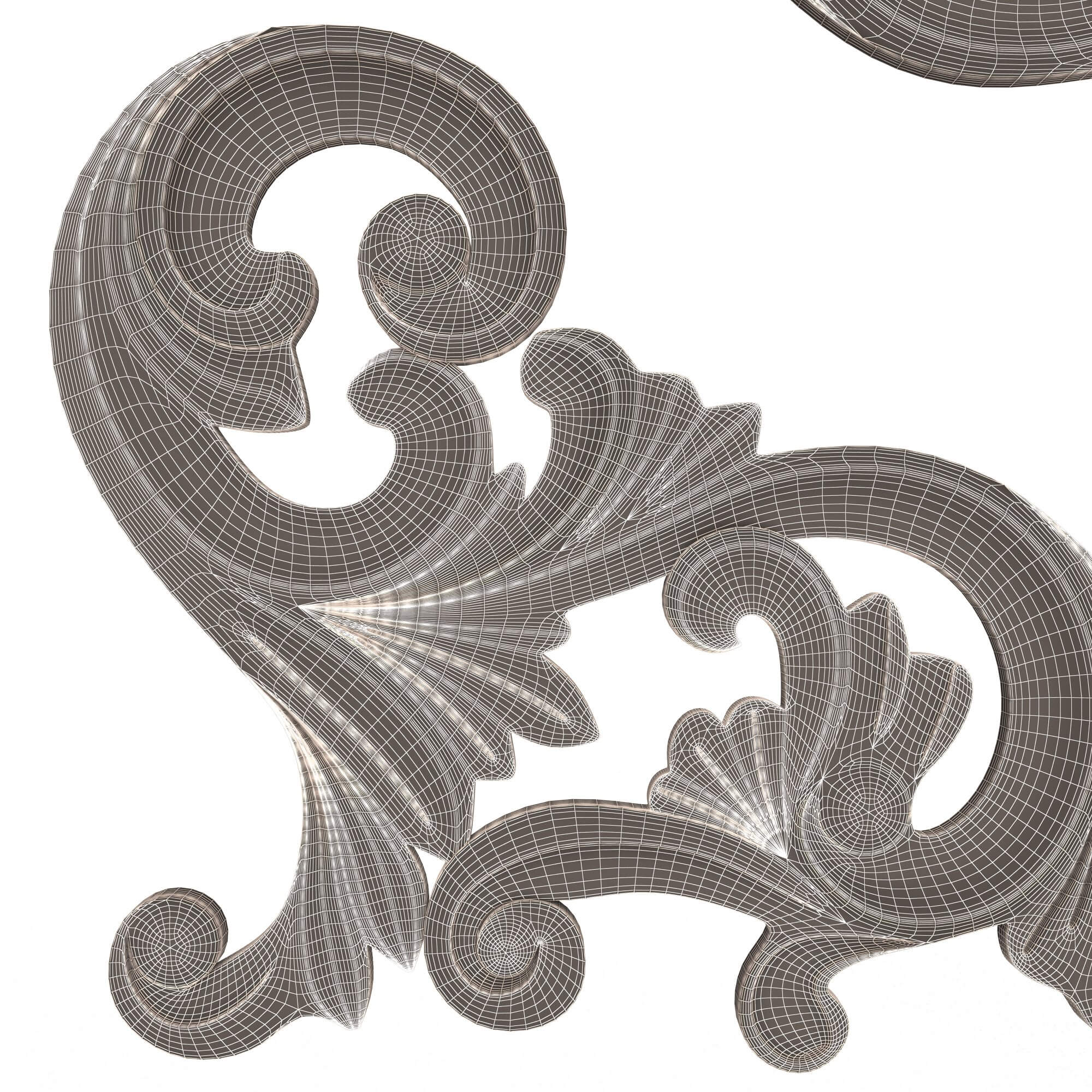 Corner Carved Plaster Molding Decoration 05 - 3D Model by KhaganFX