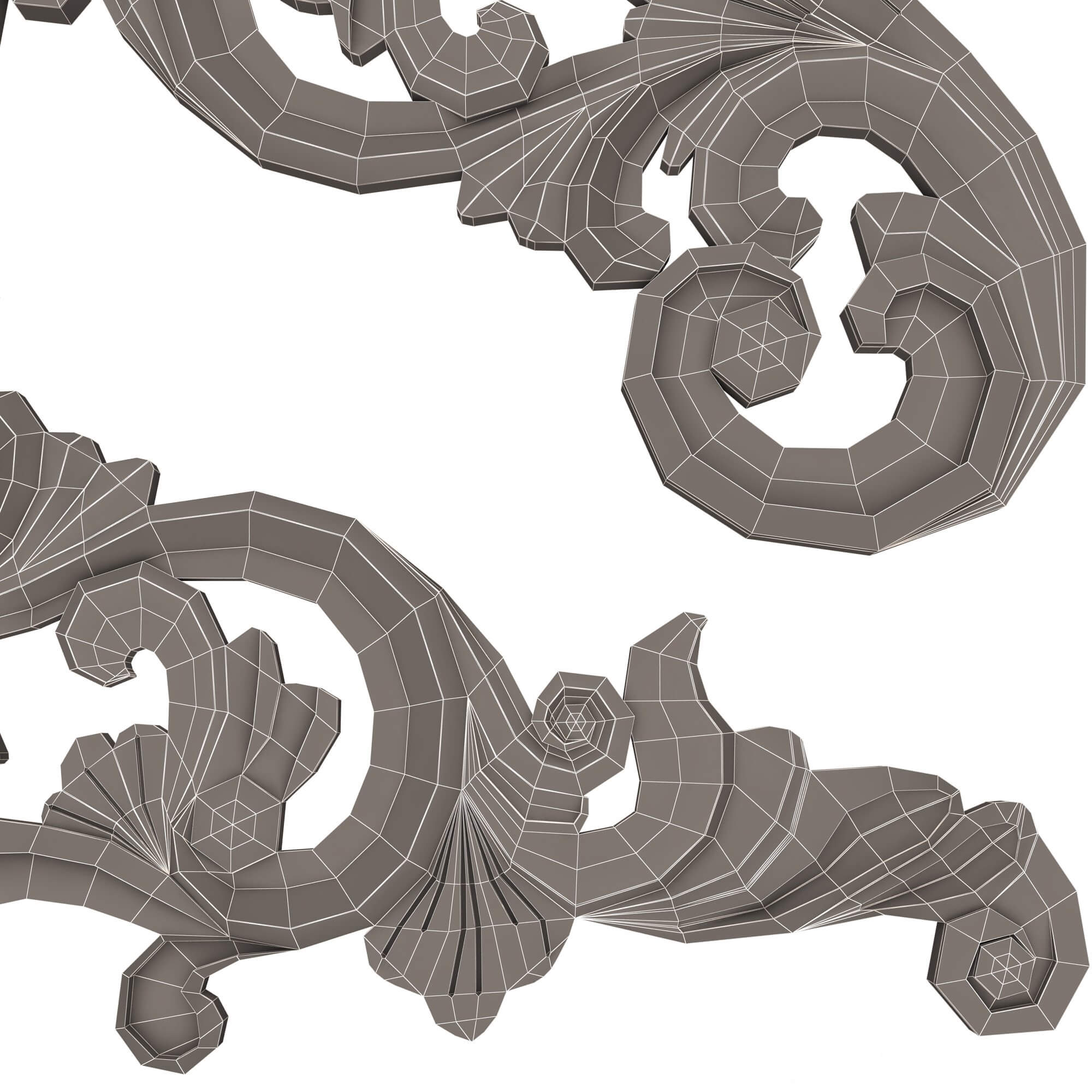 Corner Carved Plaster Molding Decoration 05 - 3D Model by KhaganFX