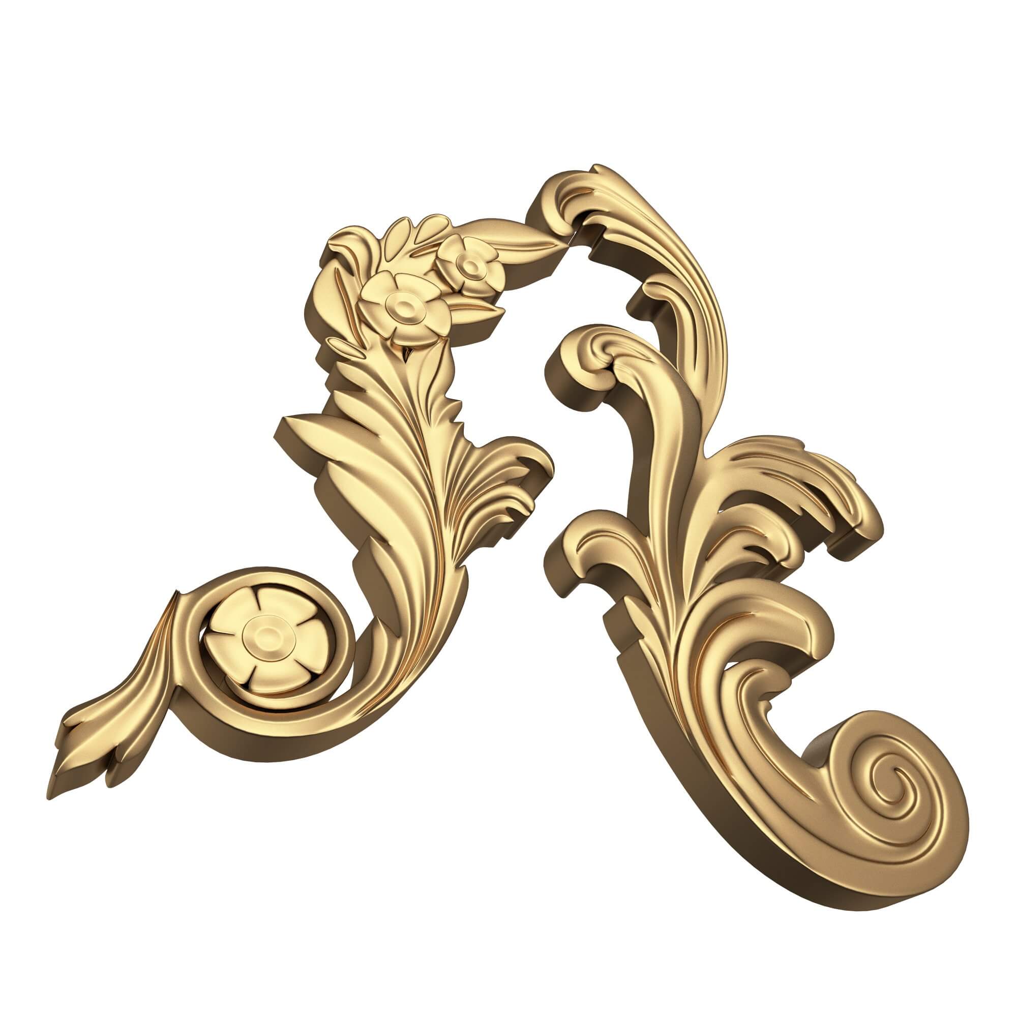 Corner Carved Plaster Molding Decoration 06 - 3D Model by KhaganFX