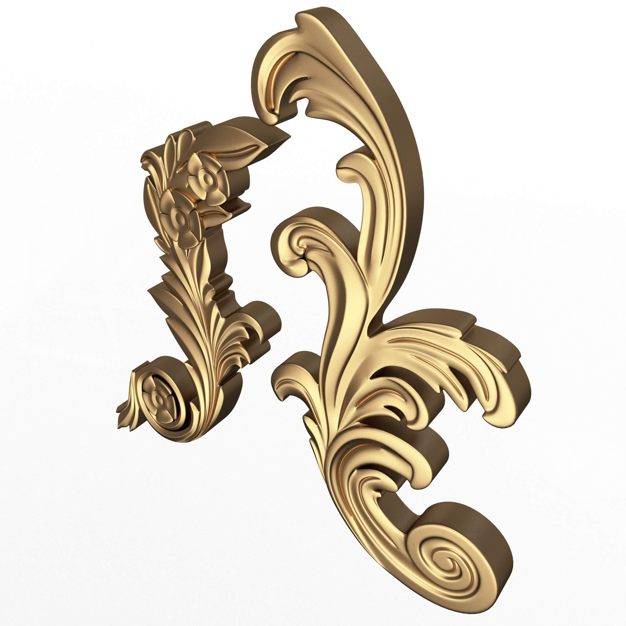 Corner Carved Plaster Molding Decoration 06 - 3D Model by KhaganFX
