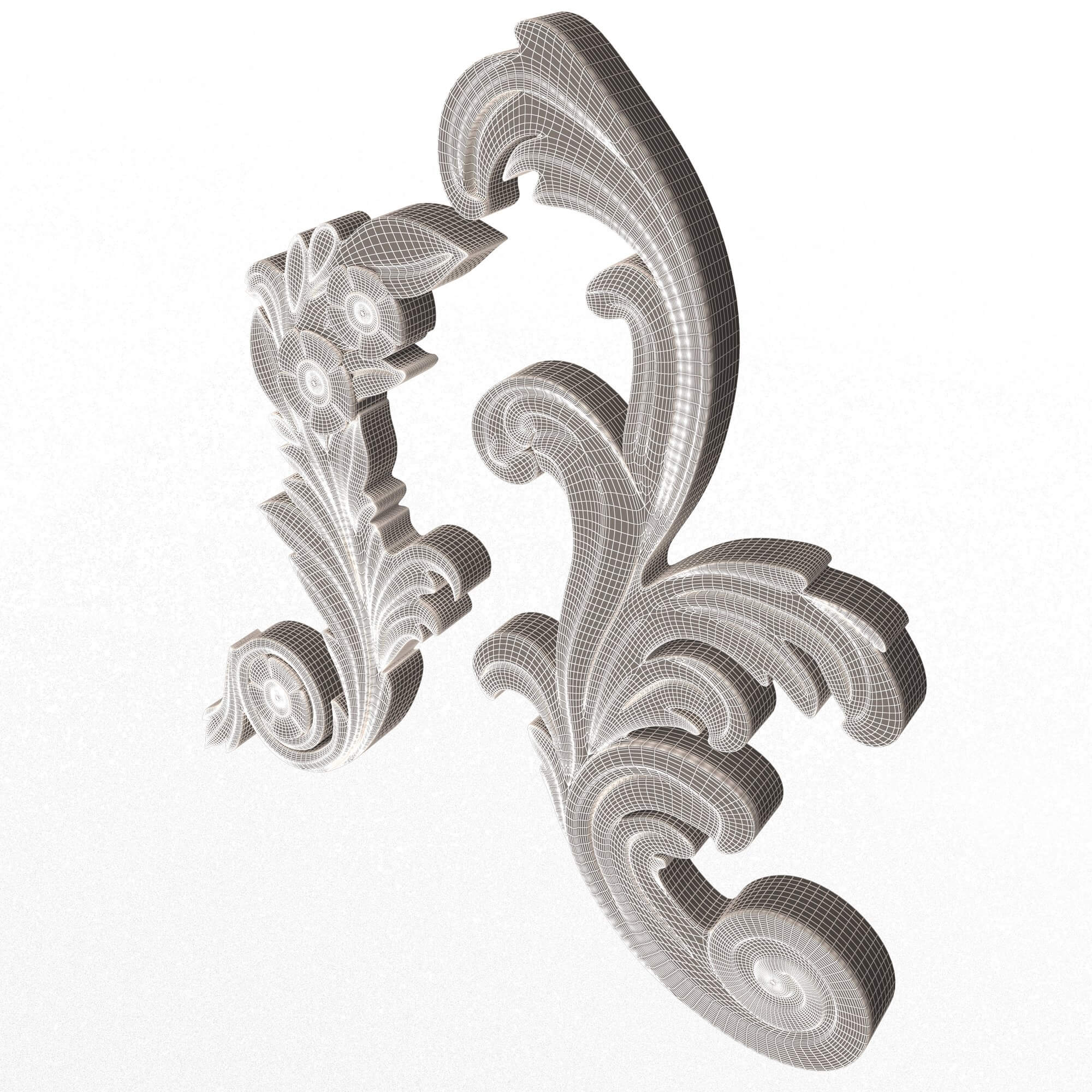 Corner Carved Plaster Molding Decoration 06 - 3D Model by KhaganFX