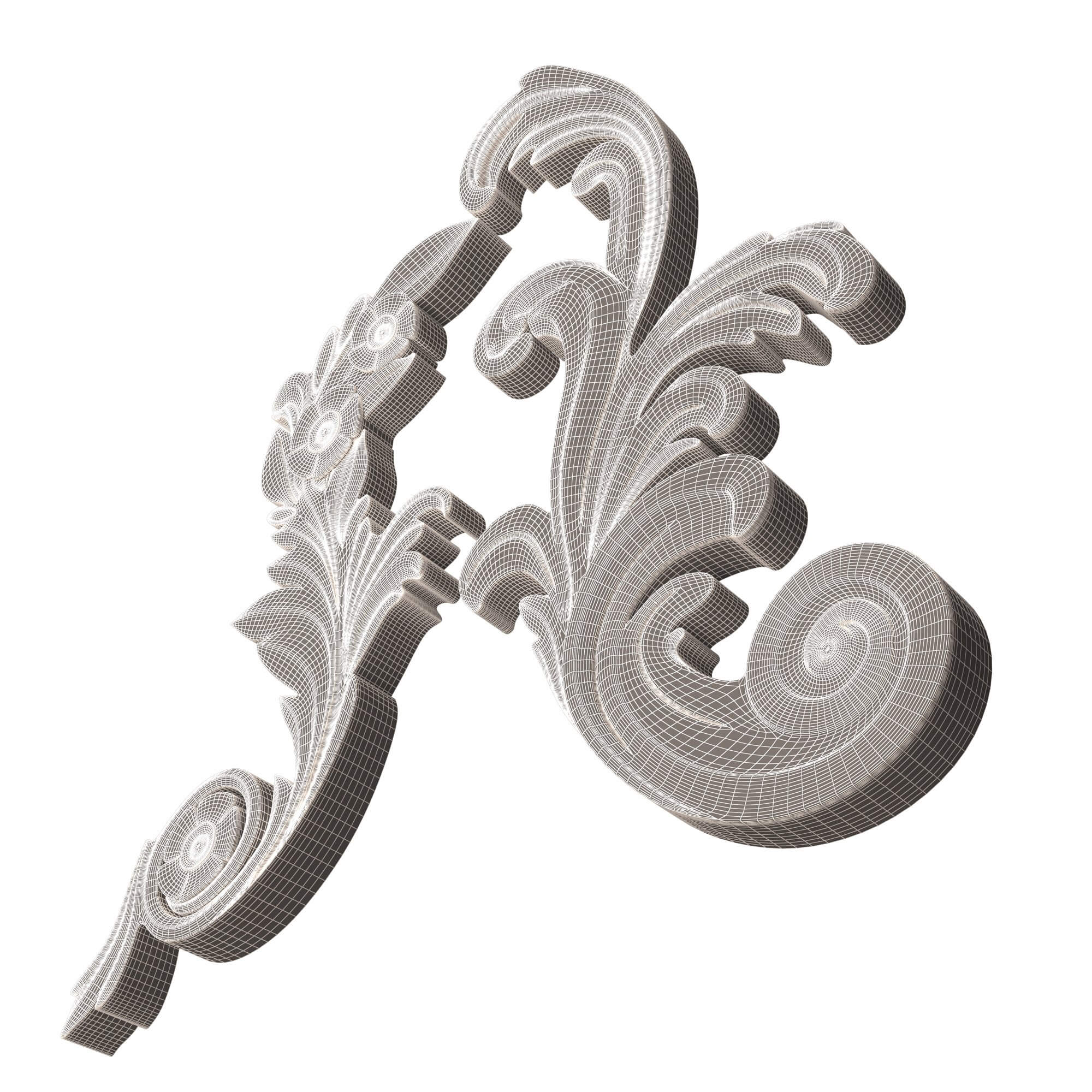 Corner Carved Plaster Molding Decoration 06 - 3D Model by KhaganFX