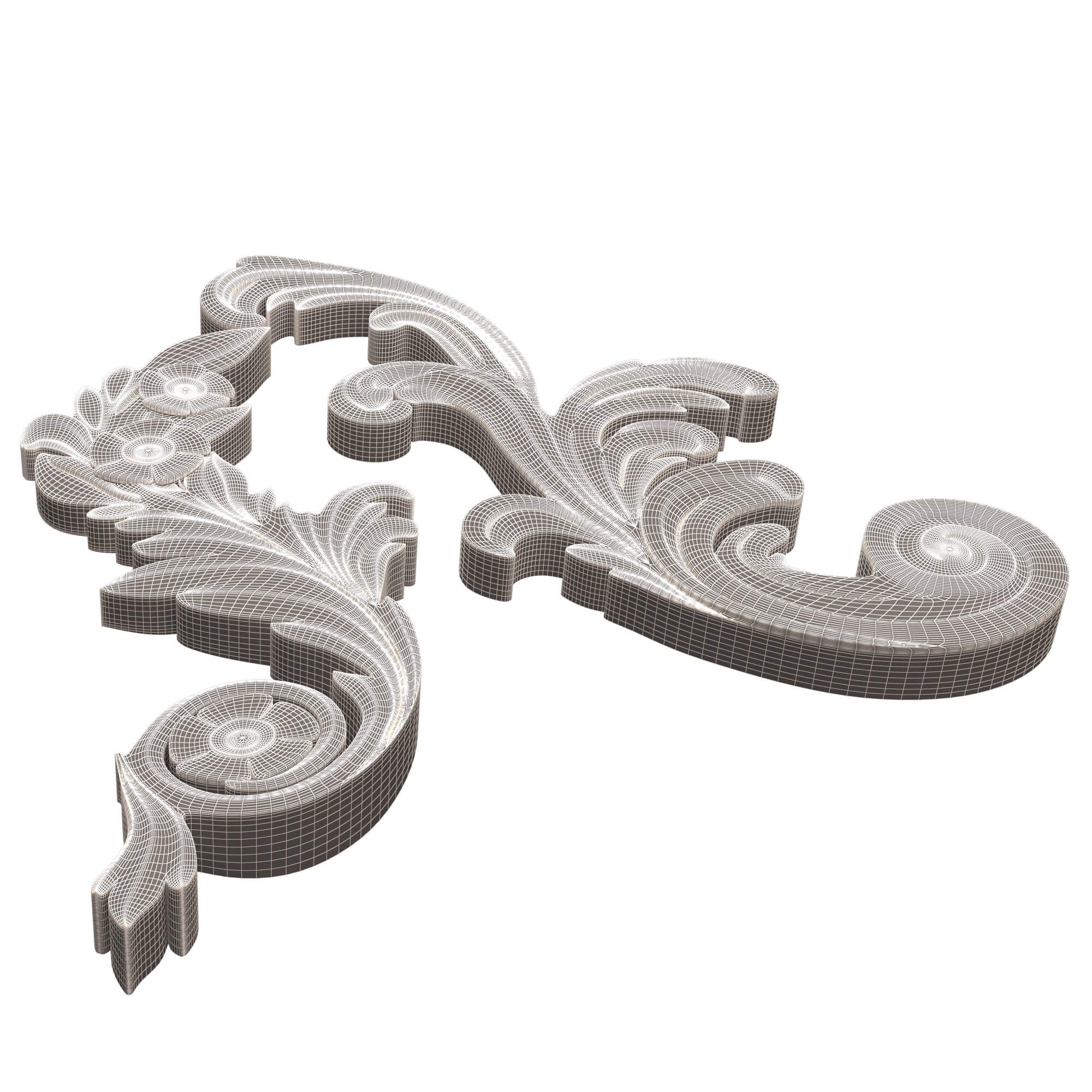 Corner Carved Plaster Molding Decoration 06 - 3D Model by KhaganFX