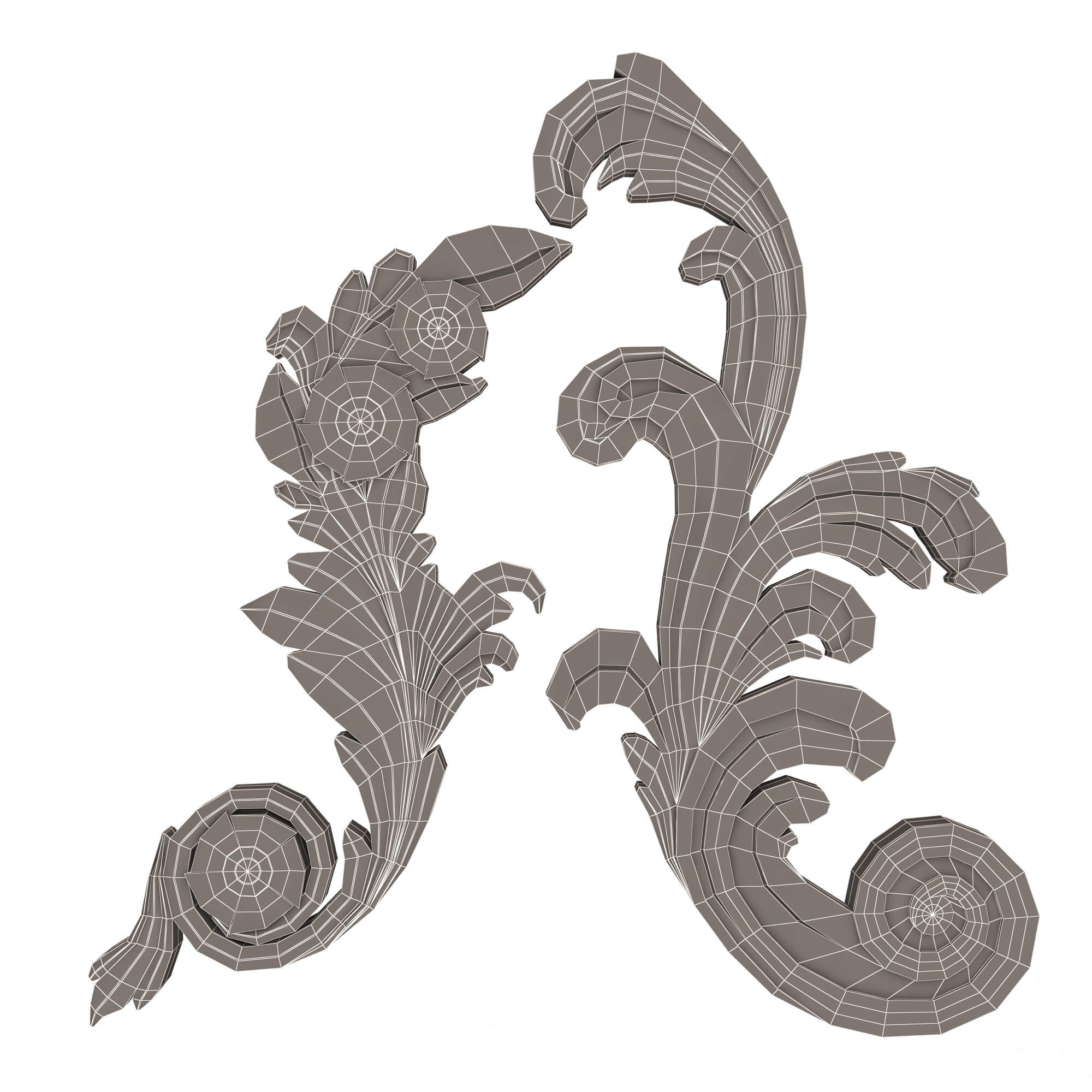 Corner Carved Plaster Molding Decoration 06 - 3D Model by KhaganFX