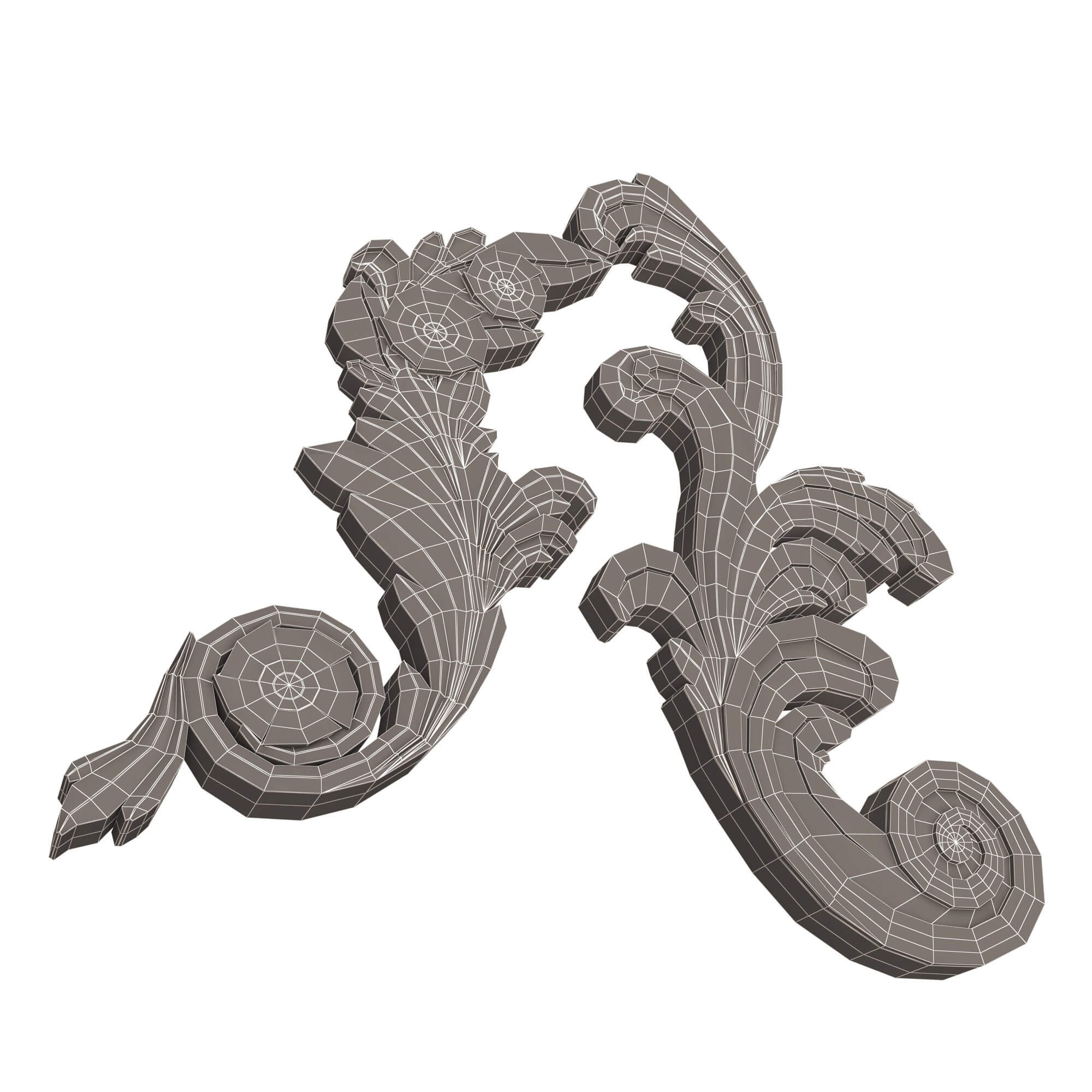 Corner Carved Plaster Molding Decoration 06 - 3D Model by KhaganFX