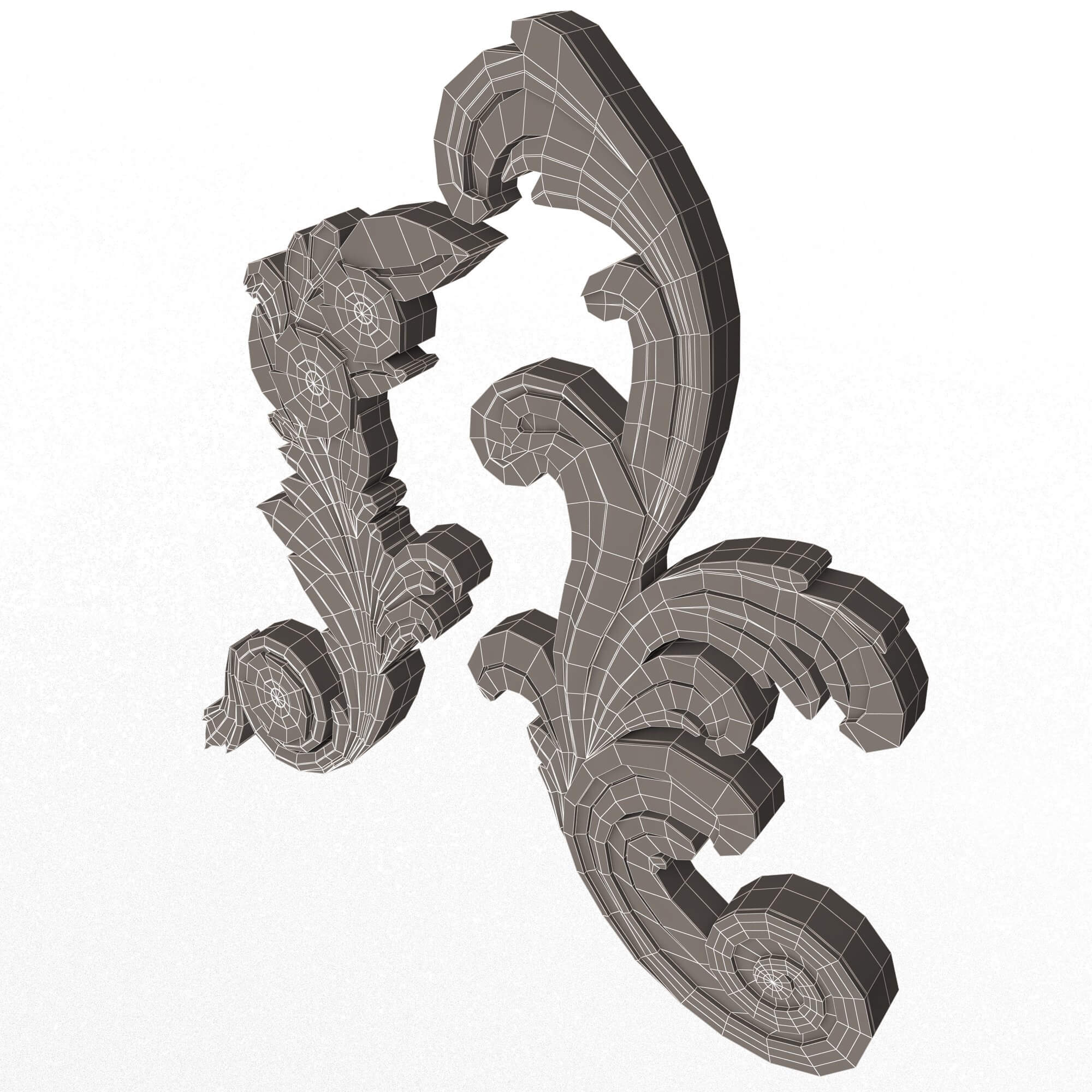 Corner Carved Plaster Molding Decoration 06 - 3D Model by KhaganFX