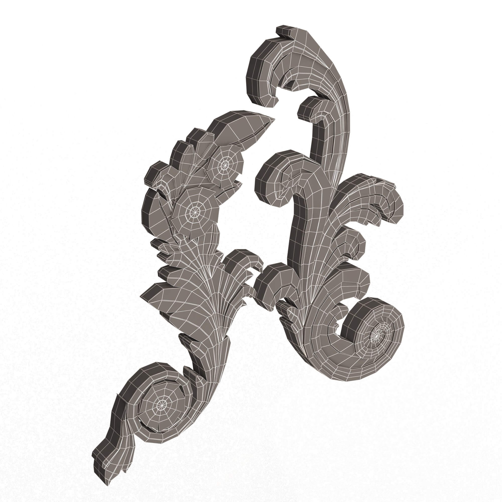 Corner Carved Plaster Molding Decoration 06 - 3D Model by KhaganFX