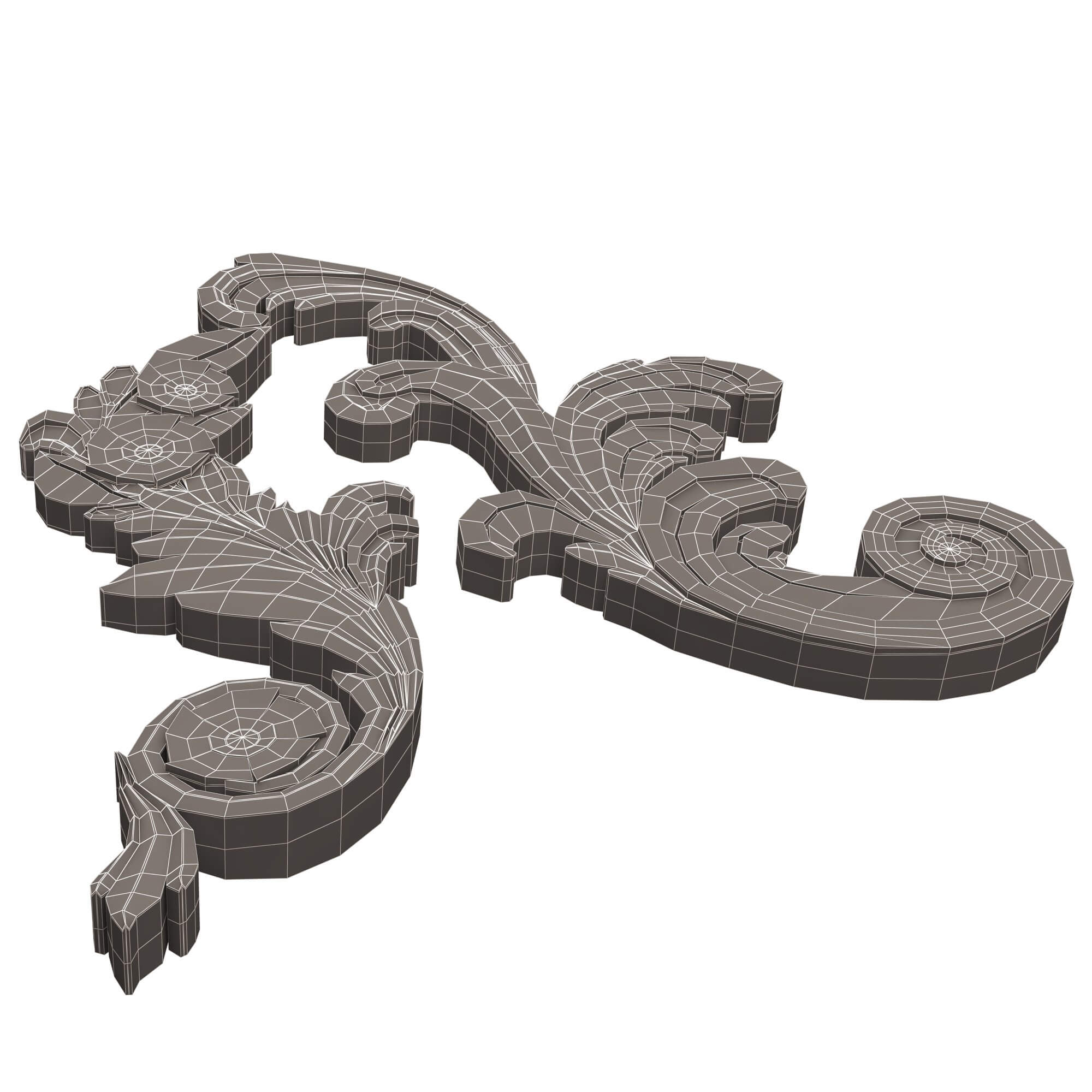 Corner Carved Plaster Molding Decoration 06 - 3D Model by KhaganFX