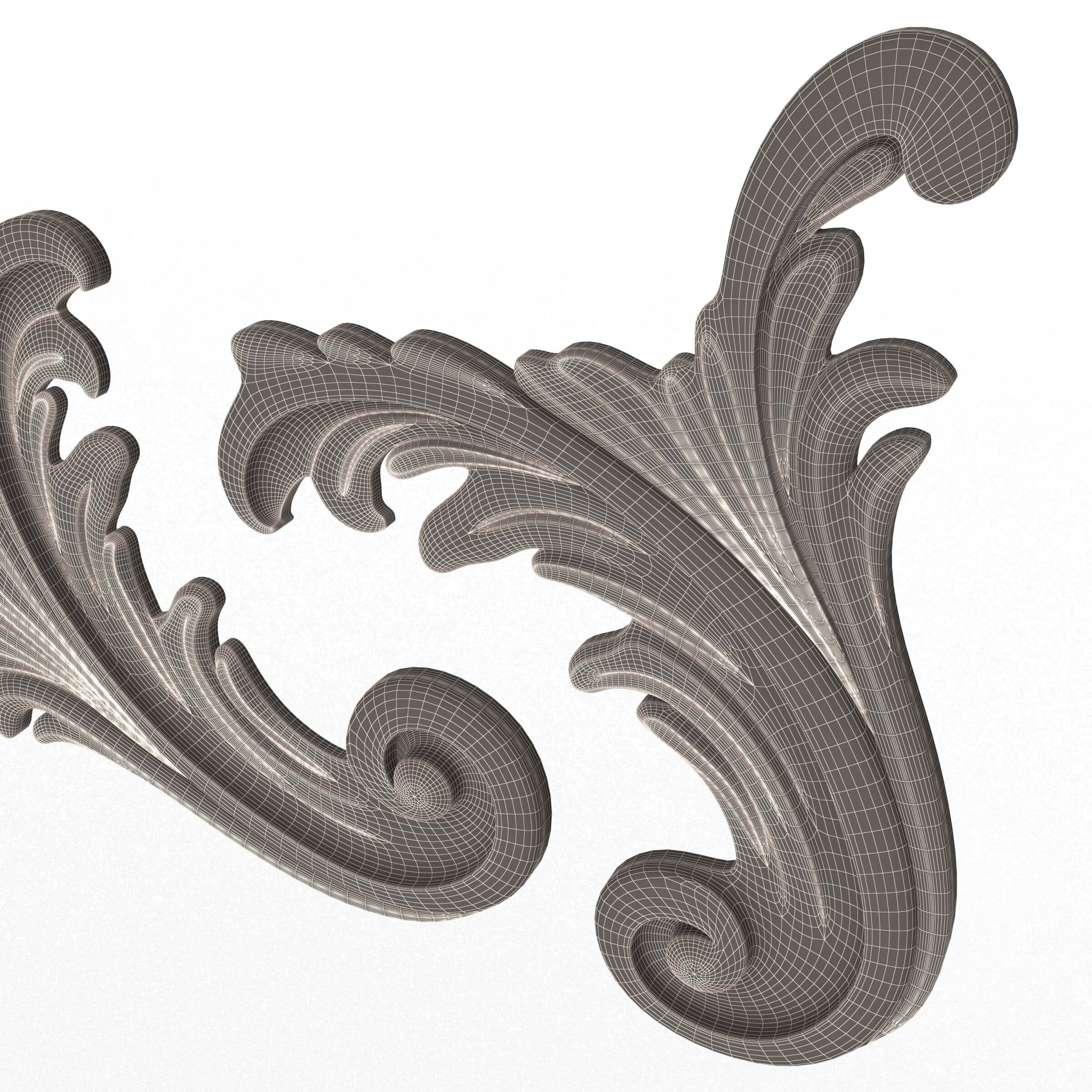 Corner Carved Plaster Molding Decoration 07 - 3D Model by KhaganFX