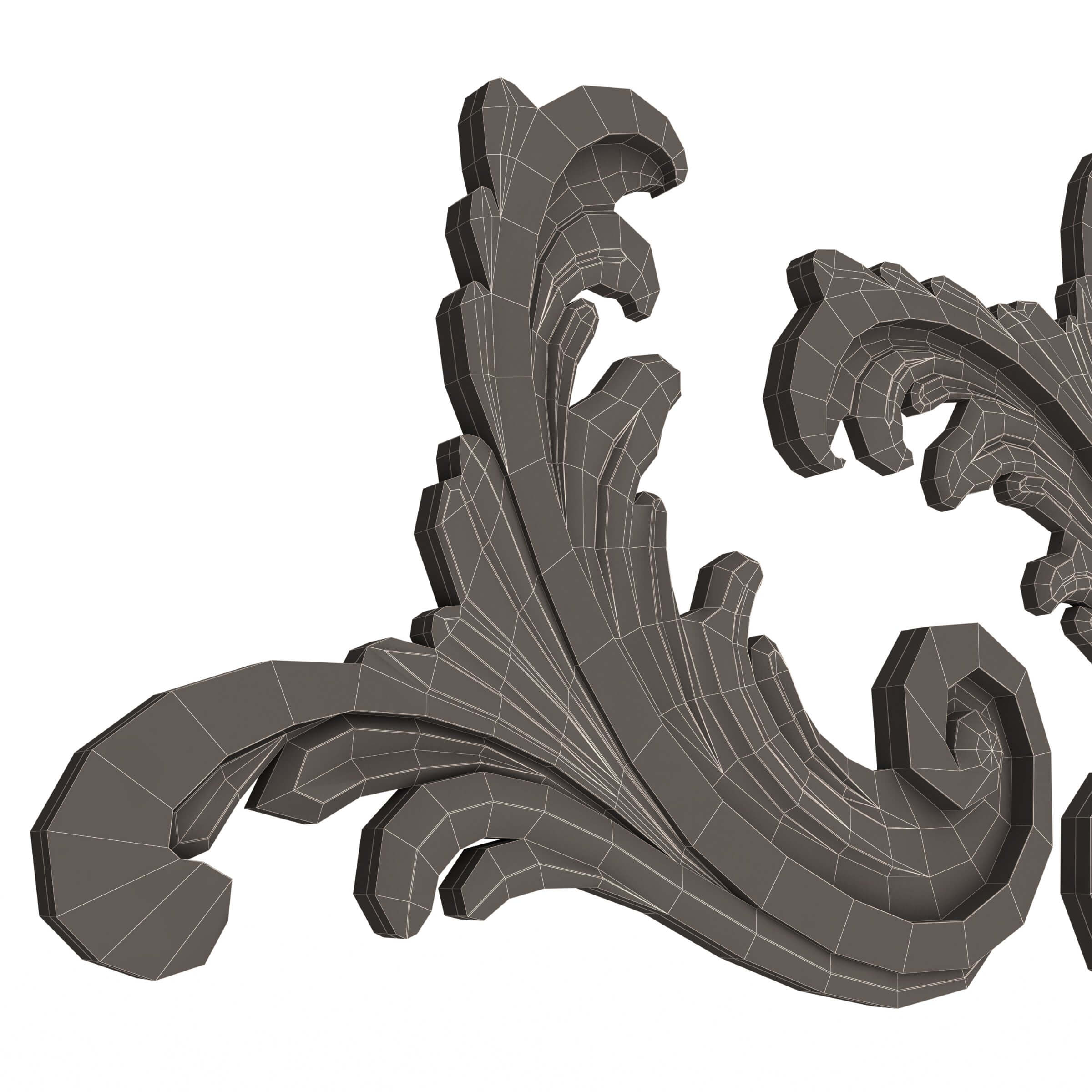 Corner Carved Plaster Molding Decoration 07 - 3D Model by KhaganFX