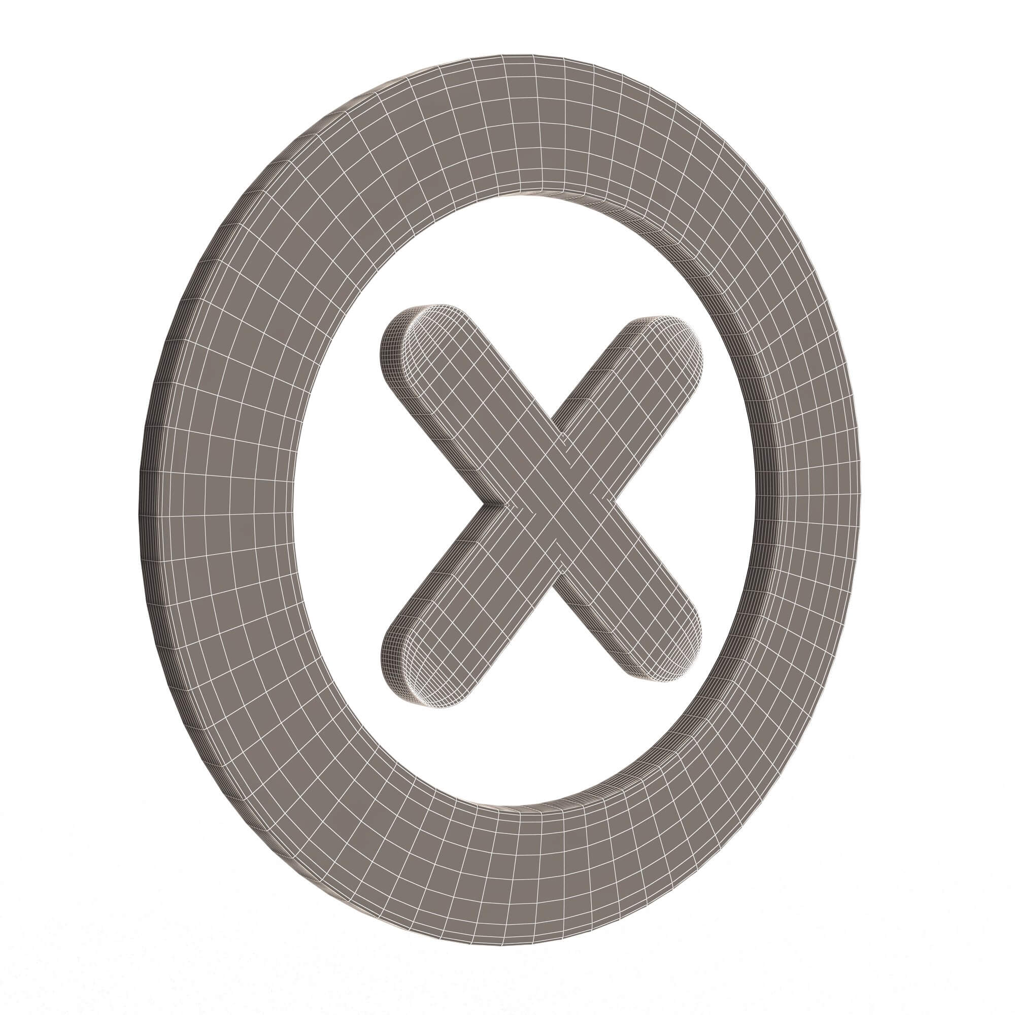 Cross Mark Symbol Icon - 3D Model by KhaganFX