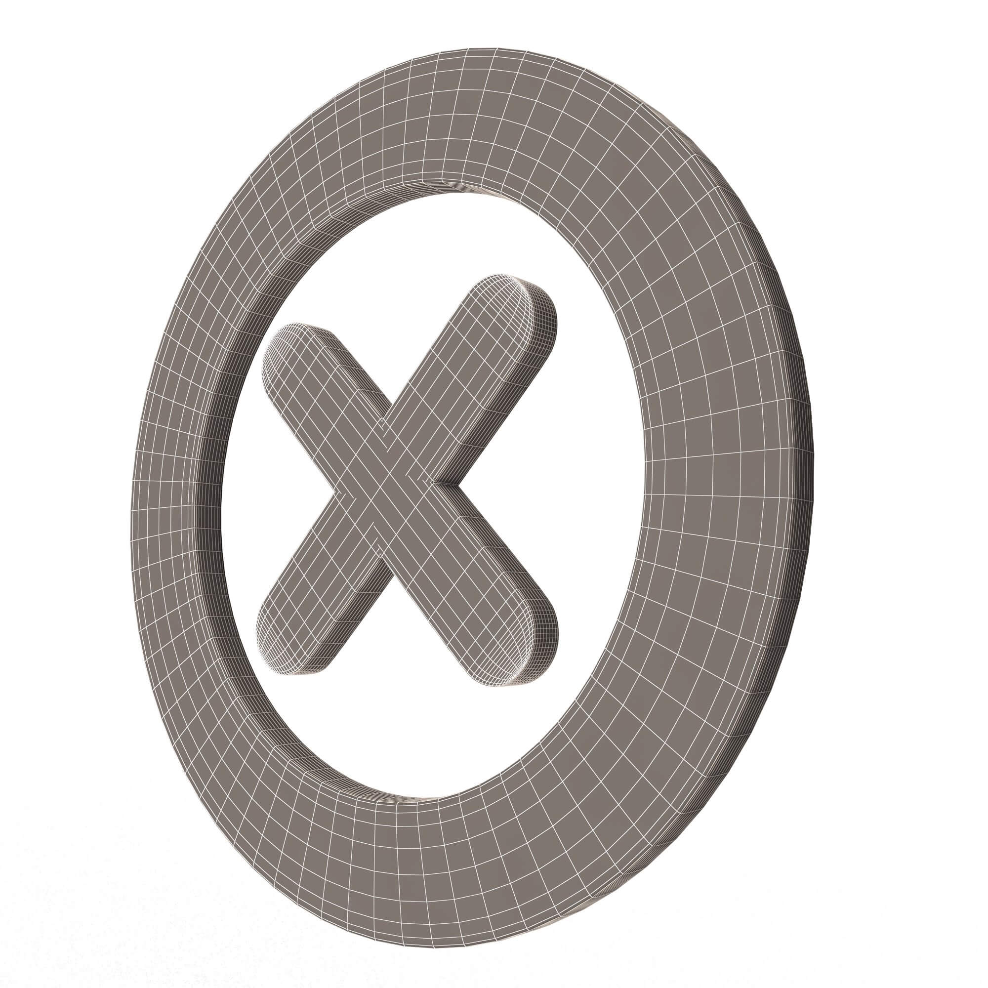 Cross Mark Symbol Icon - 3D Model by KhaganFX