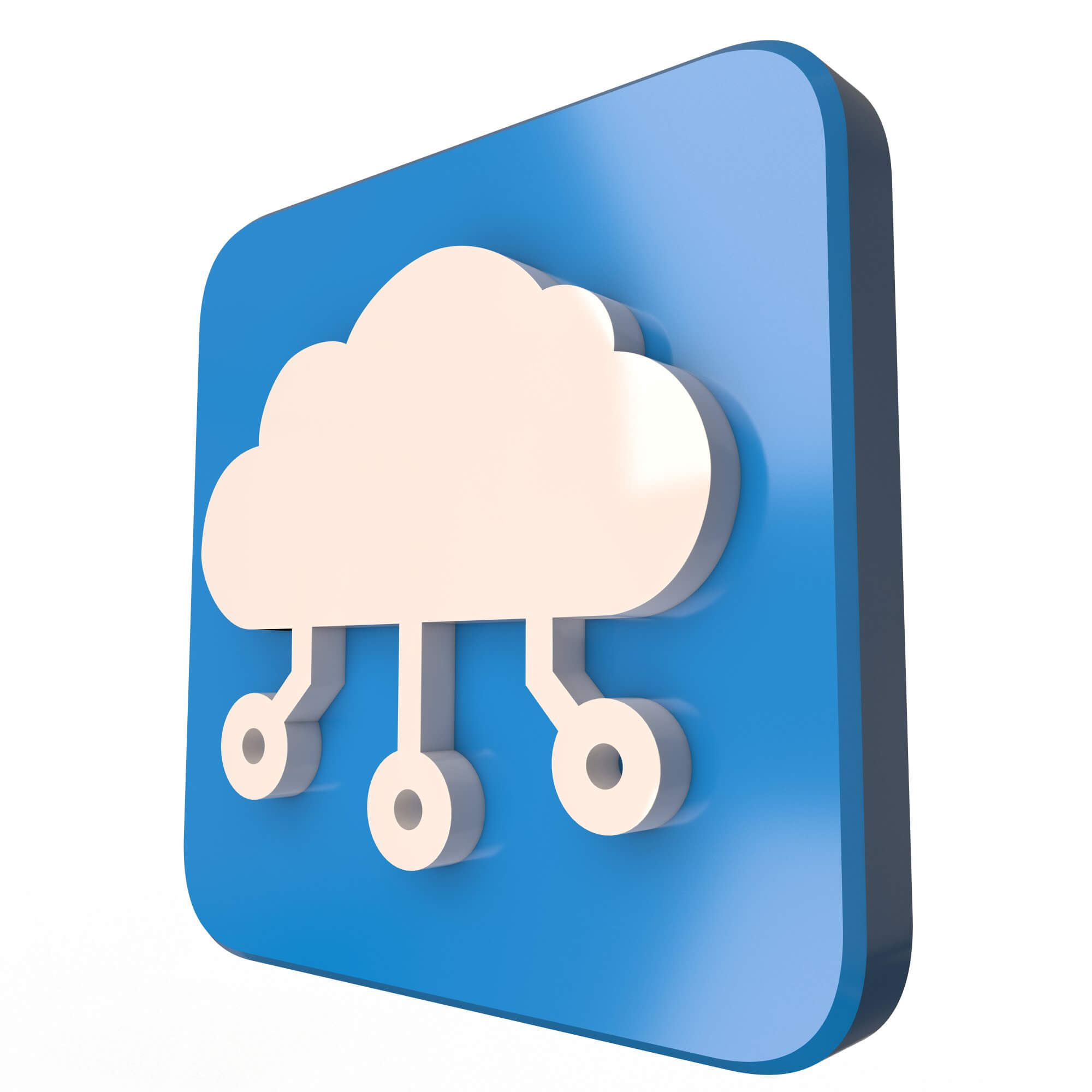 Digital Cloud Icon - 3D Model by KhaganFX