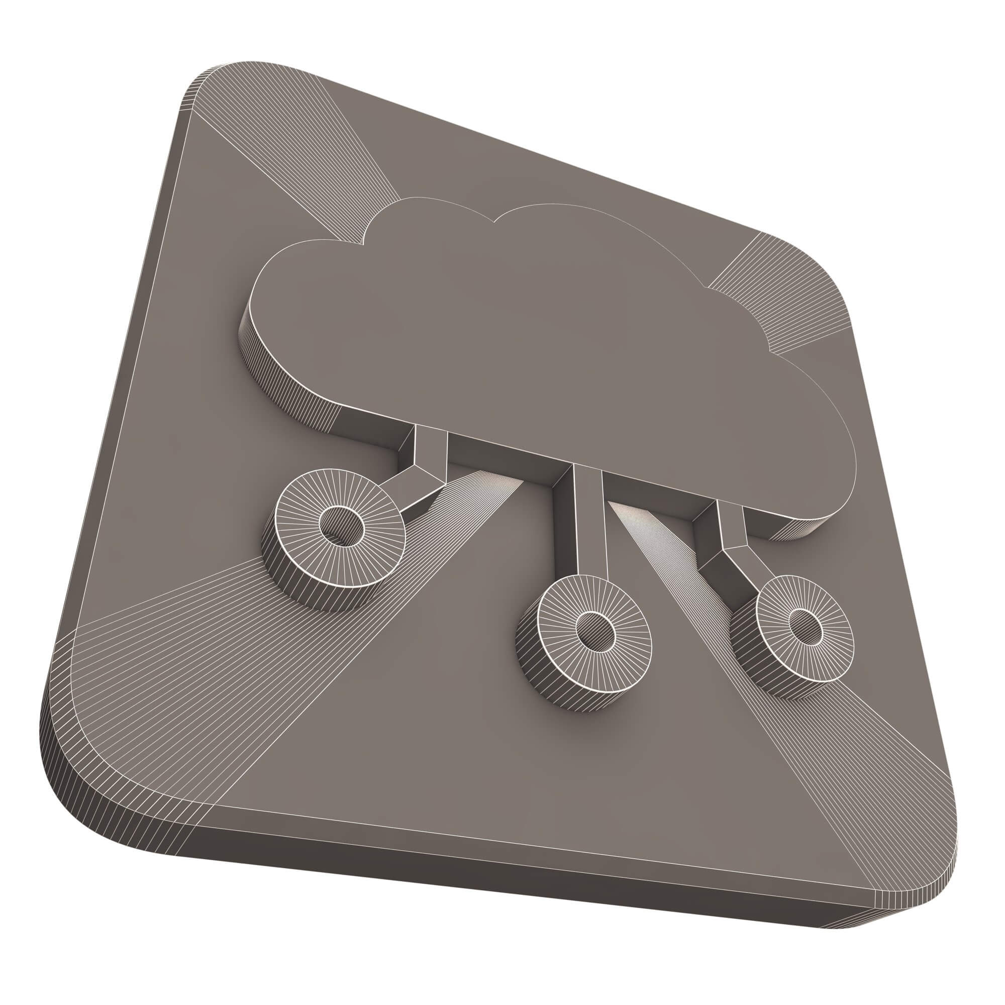 Digital Cloud Icon - 3D Model by KhaganFX