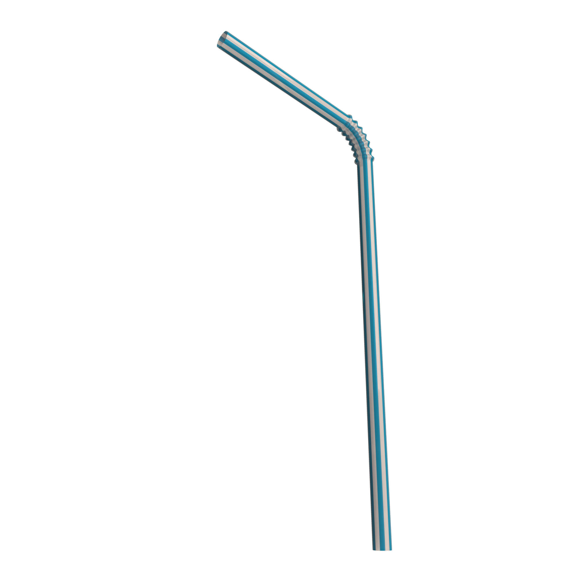 Flexible Plastic Straw Striped - 3D Model by KhaganFX