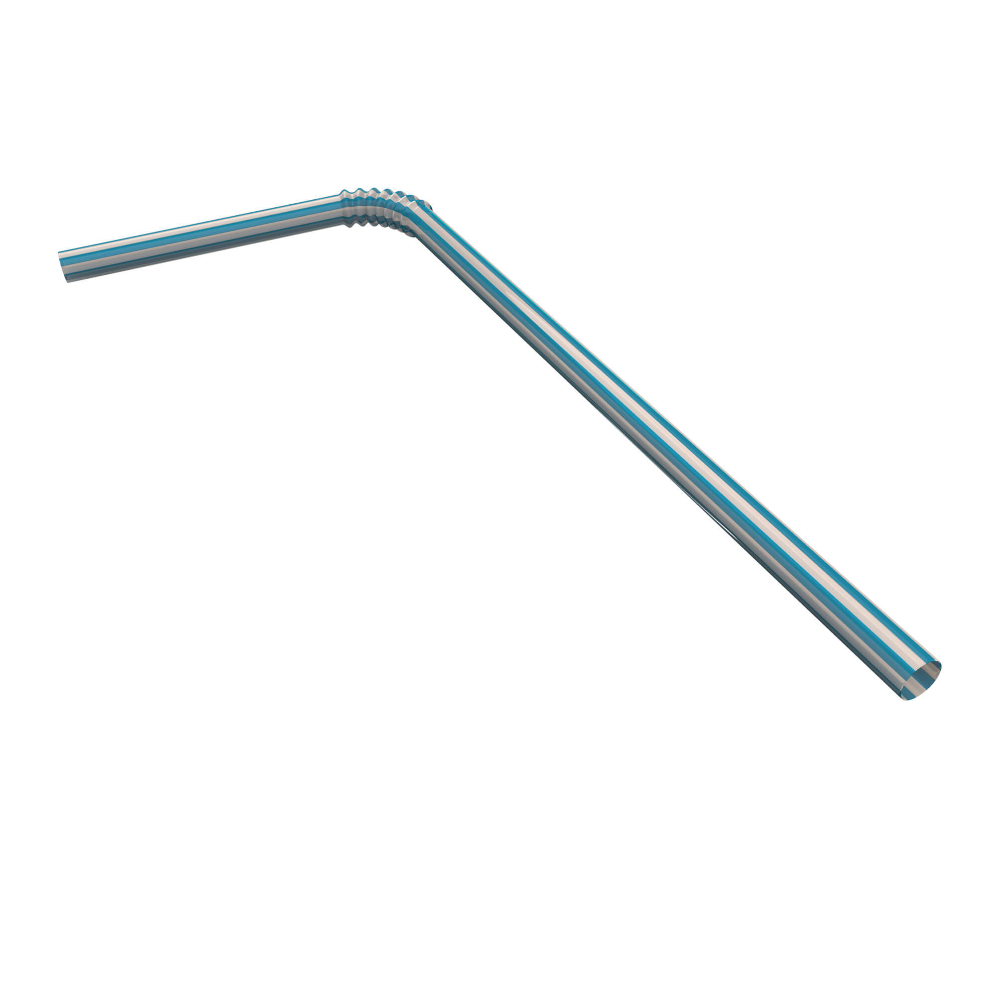 Flexible Plastic Straw Striped - 3D Model by KhaganFX