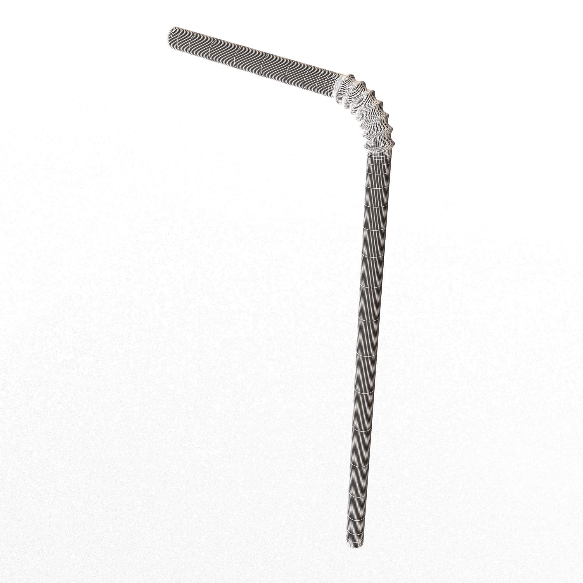 Flexible Plastic Straw Striped - 3D Model by KhaganFX