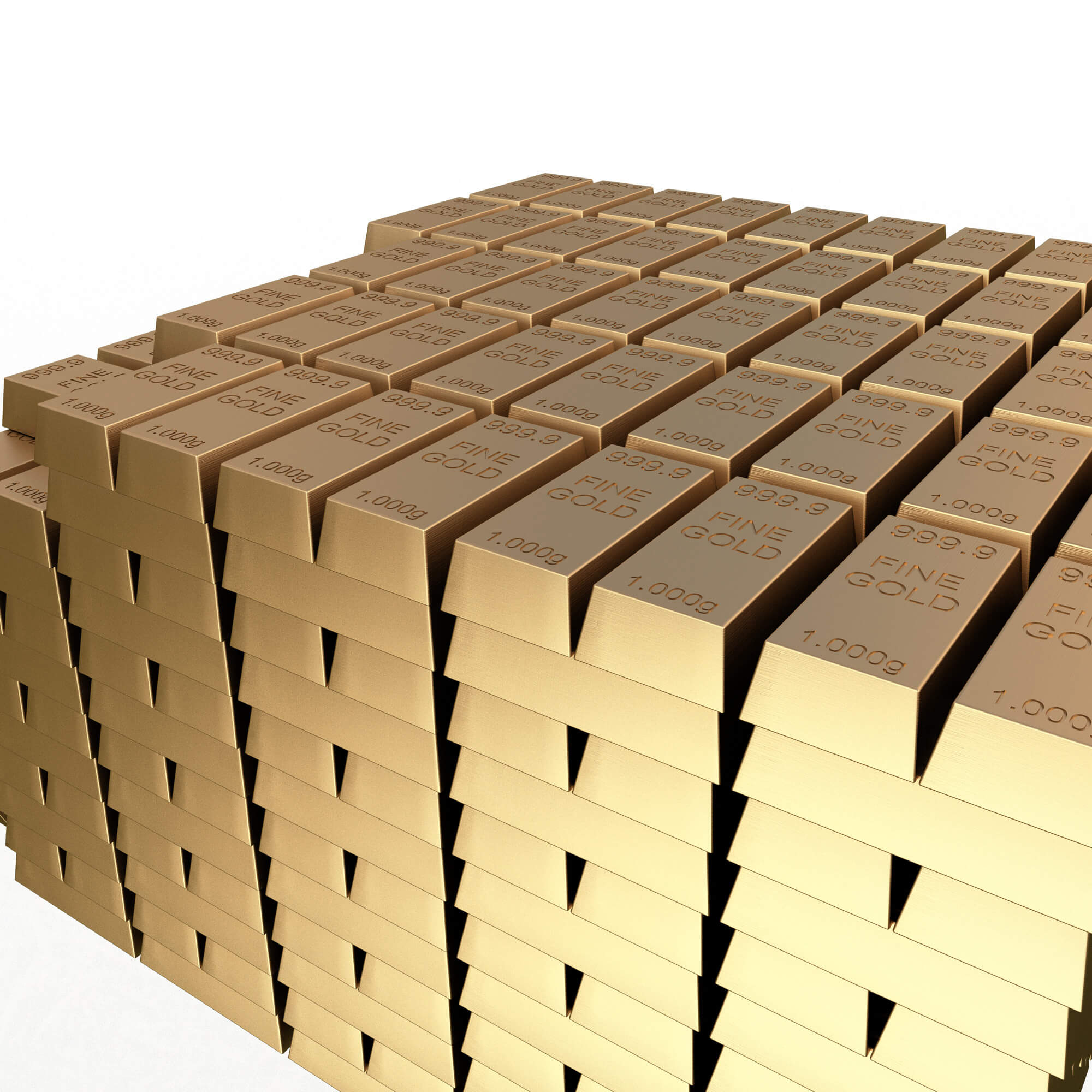 Gold Bars Big Stack 02 - 3D Model by KhaganFX
