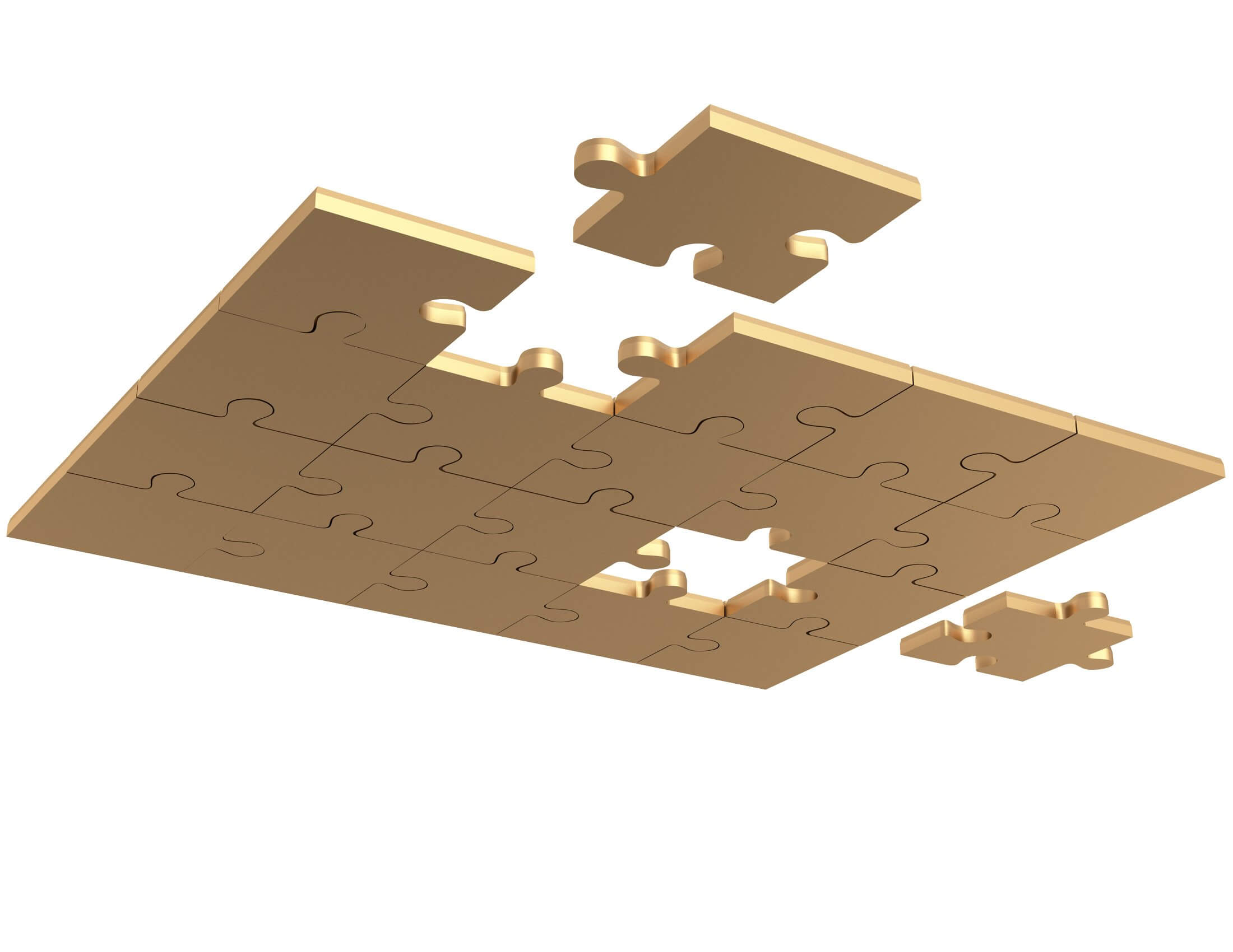 Golden Jigsaw Puzzle 03 - 3D Model by KhaganFX