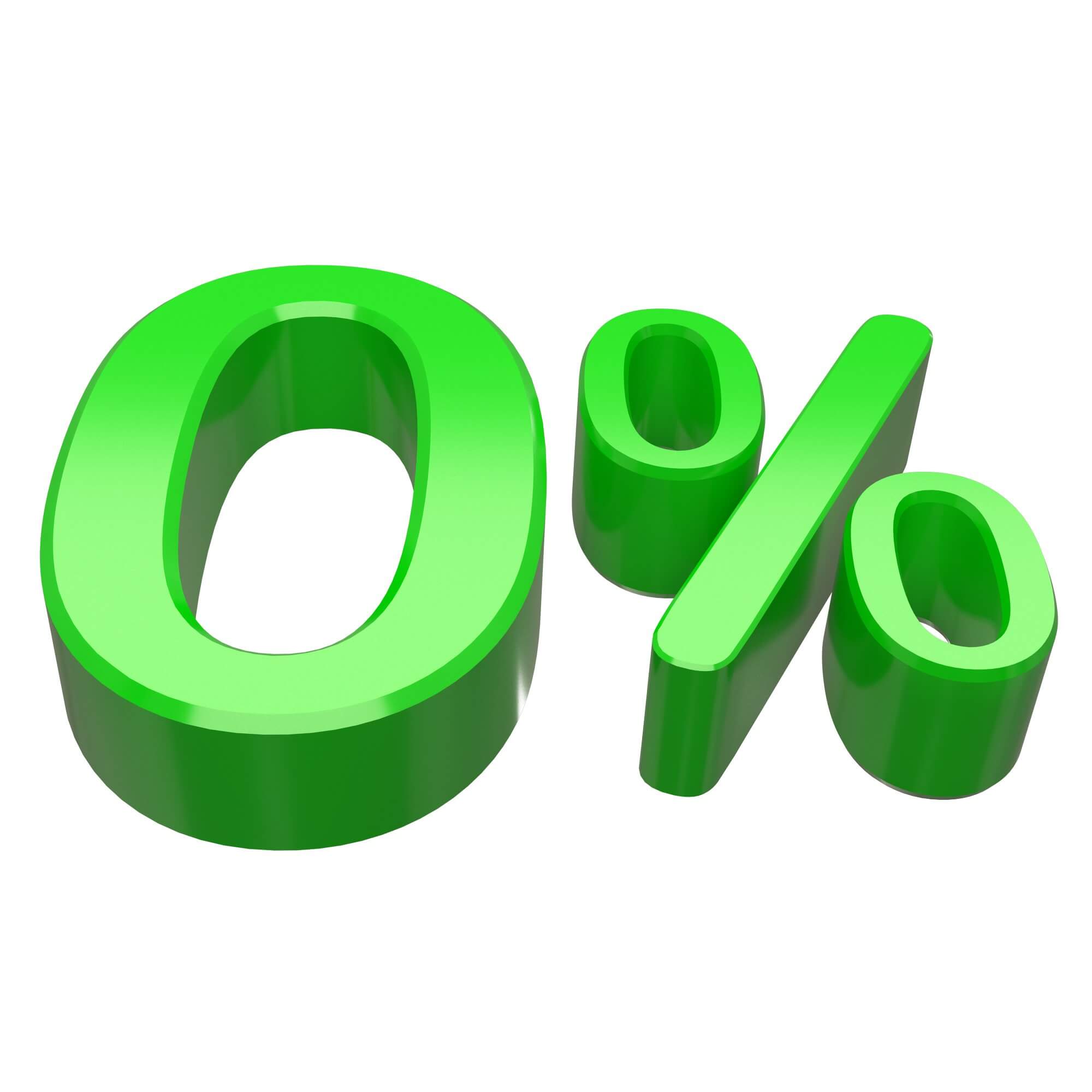 Green Zero Percent Sign - 3D Model by KhaganFX