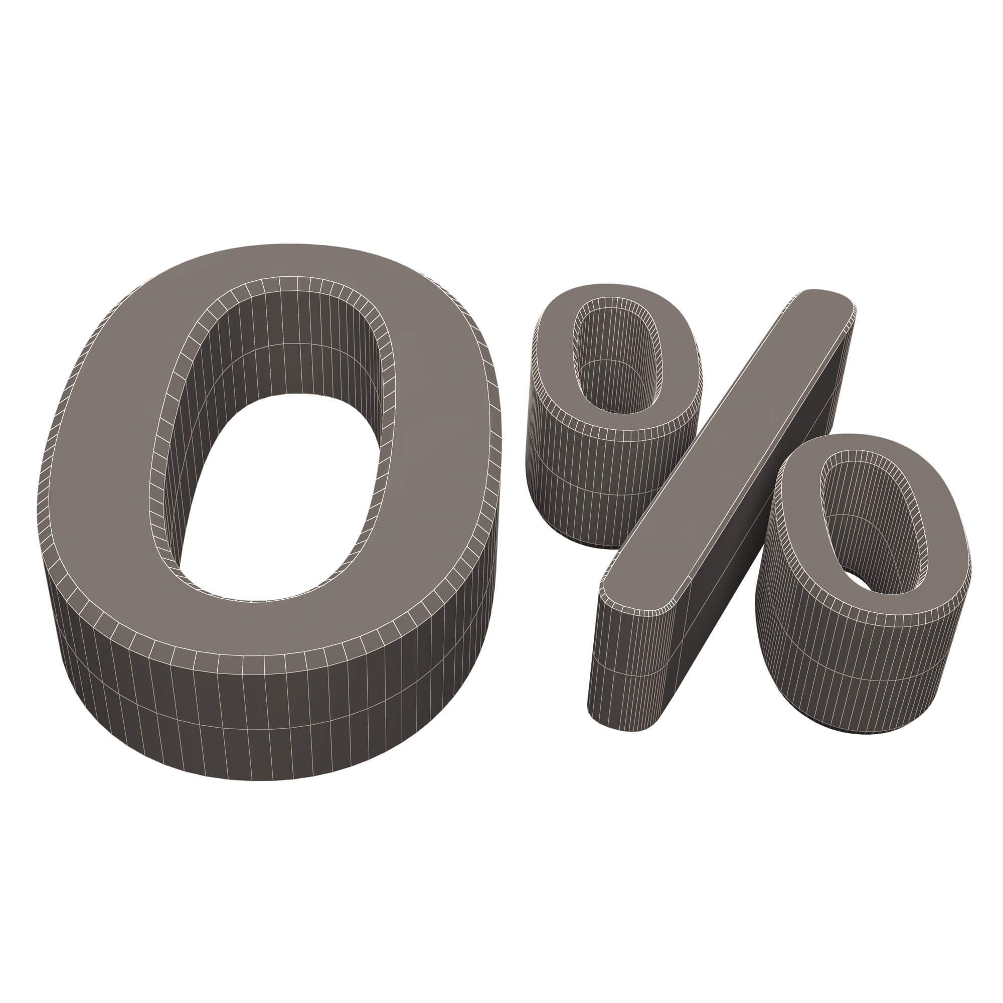 Green Zero Percent Sign - 3D Model by KhaganFX