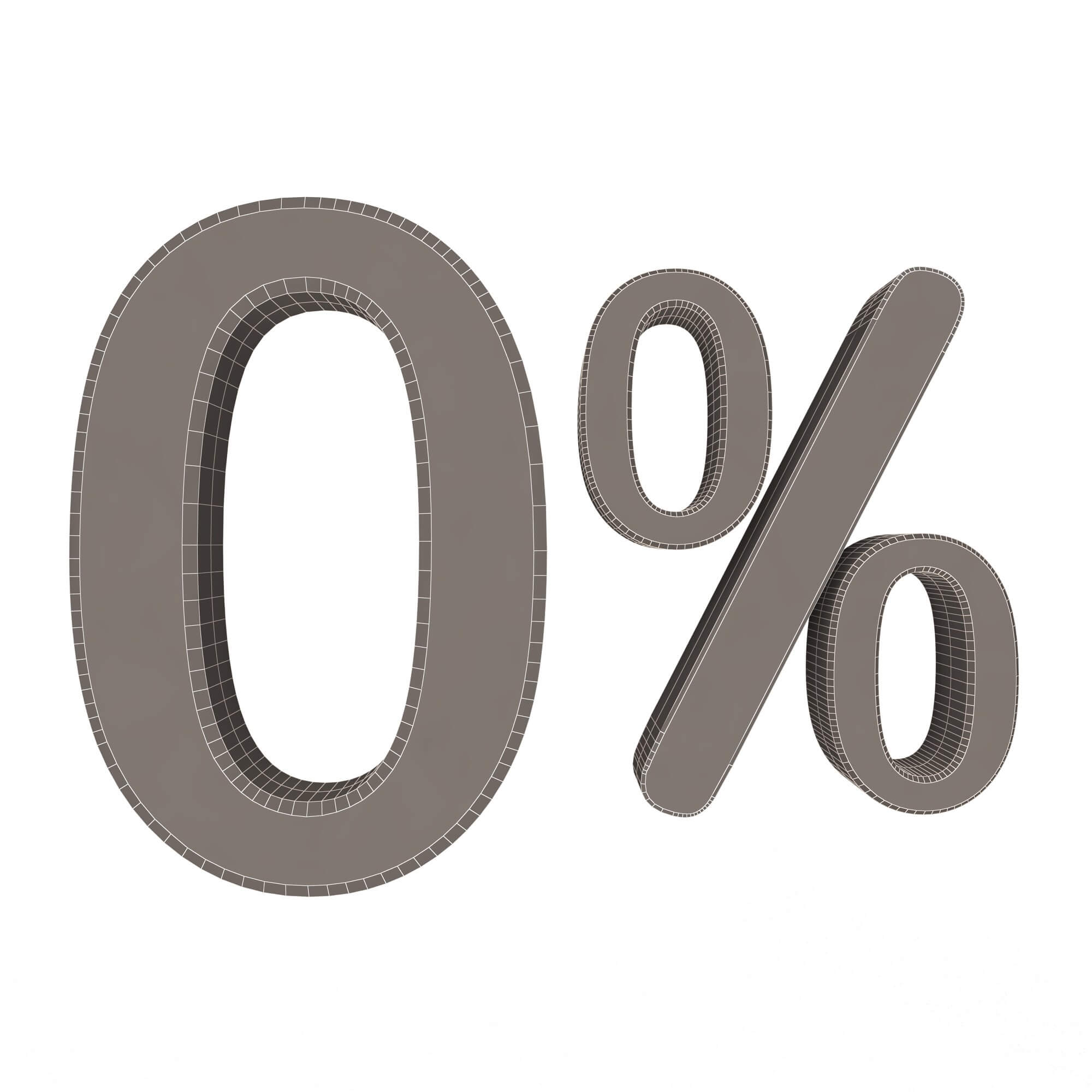 Green Zero Percent Sign - 3D Model by KhaganFX