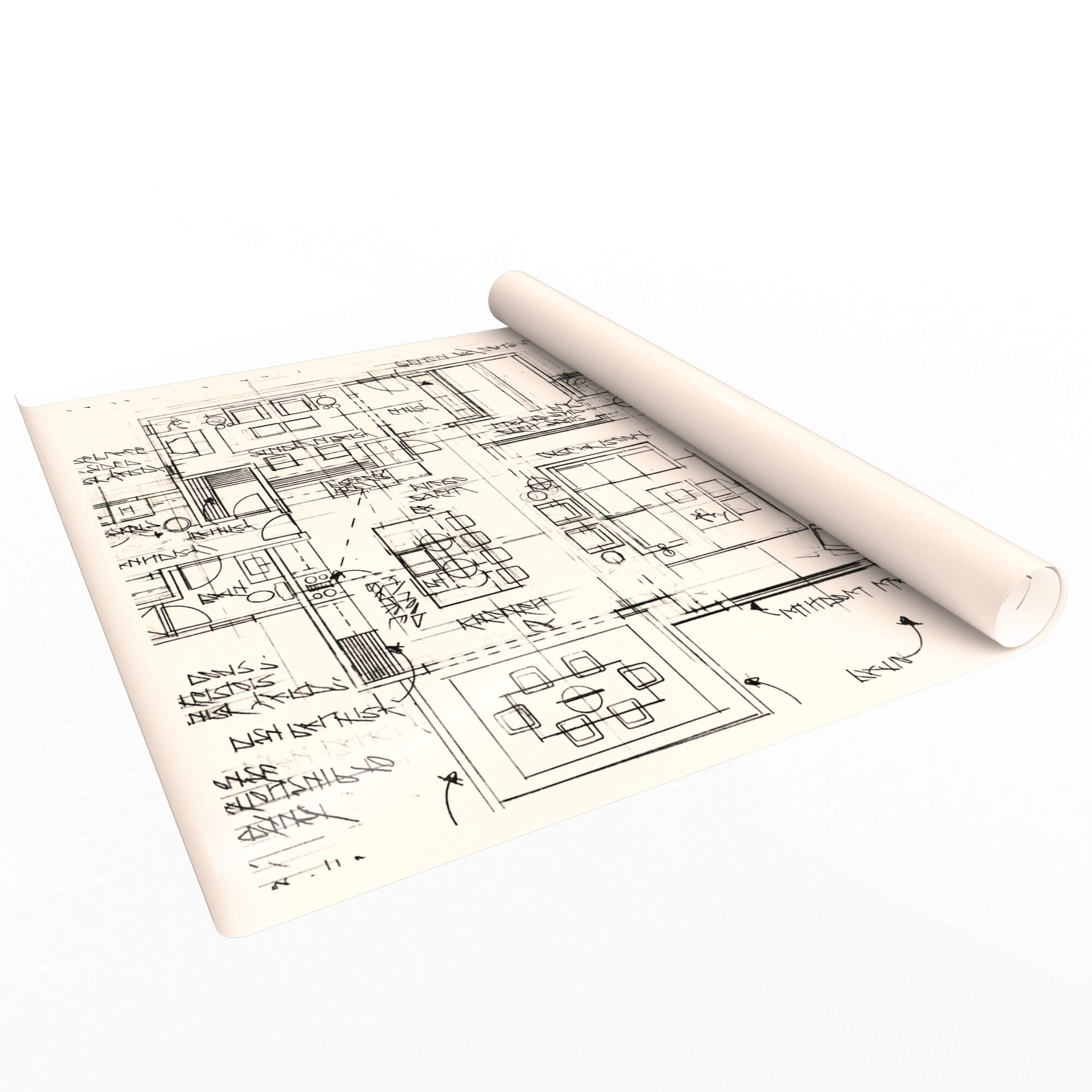House Blueprints Set - 3D Model by KhaganFX