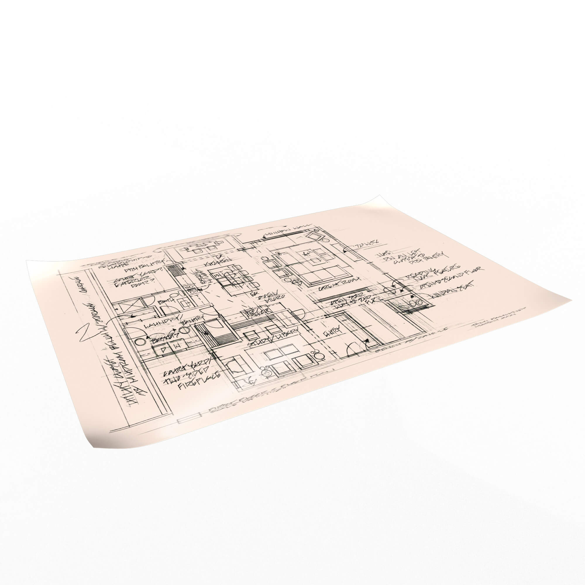 House Blueprints Set - 3D Model by KhaganFX