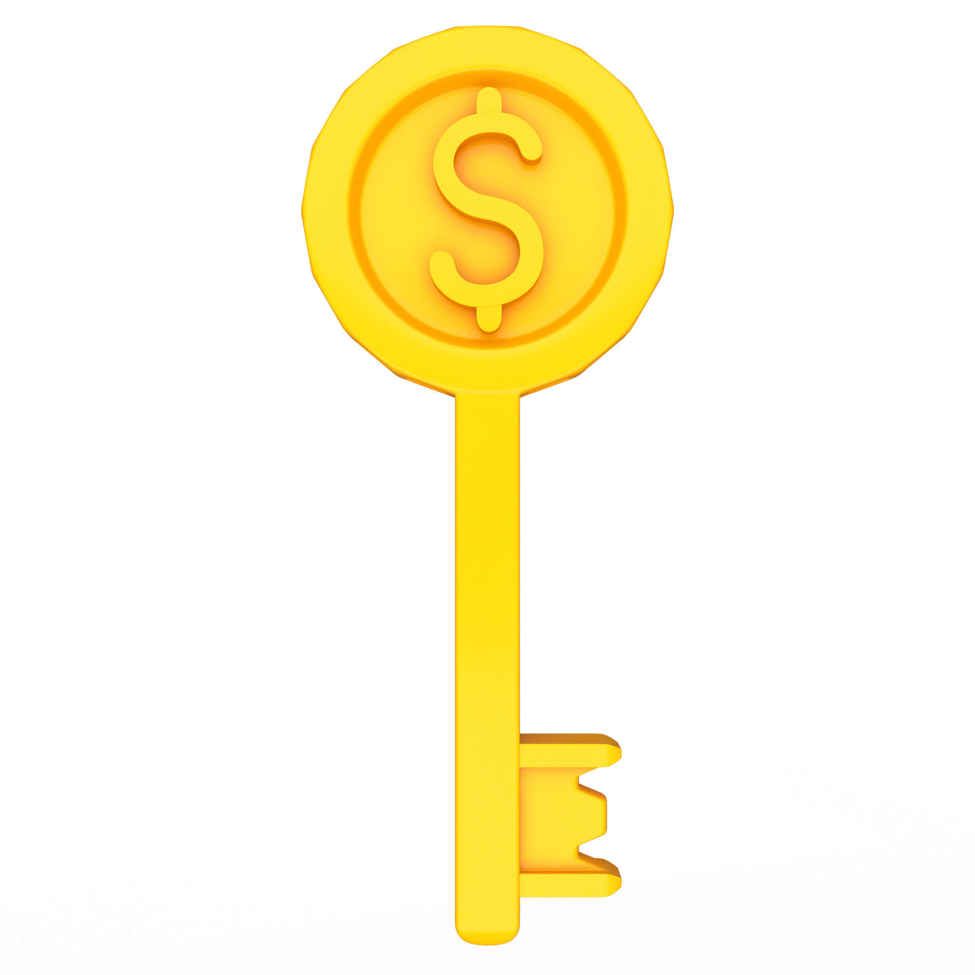 Key With Dollar Coin Cartoon - 3D Model by KhaganFX