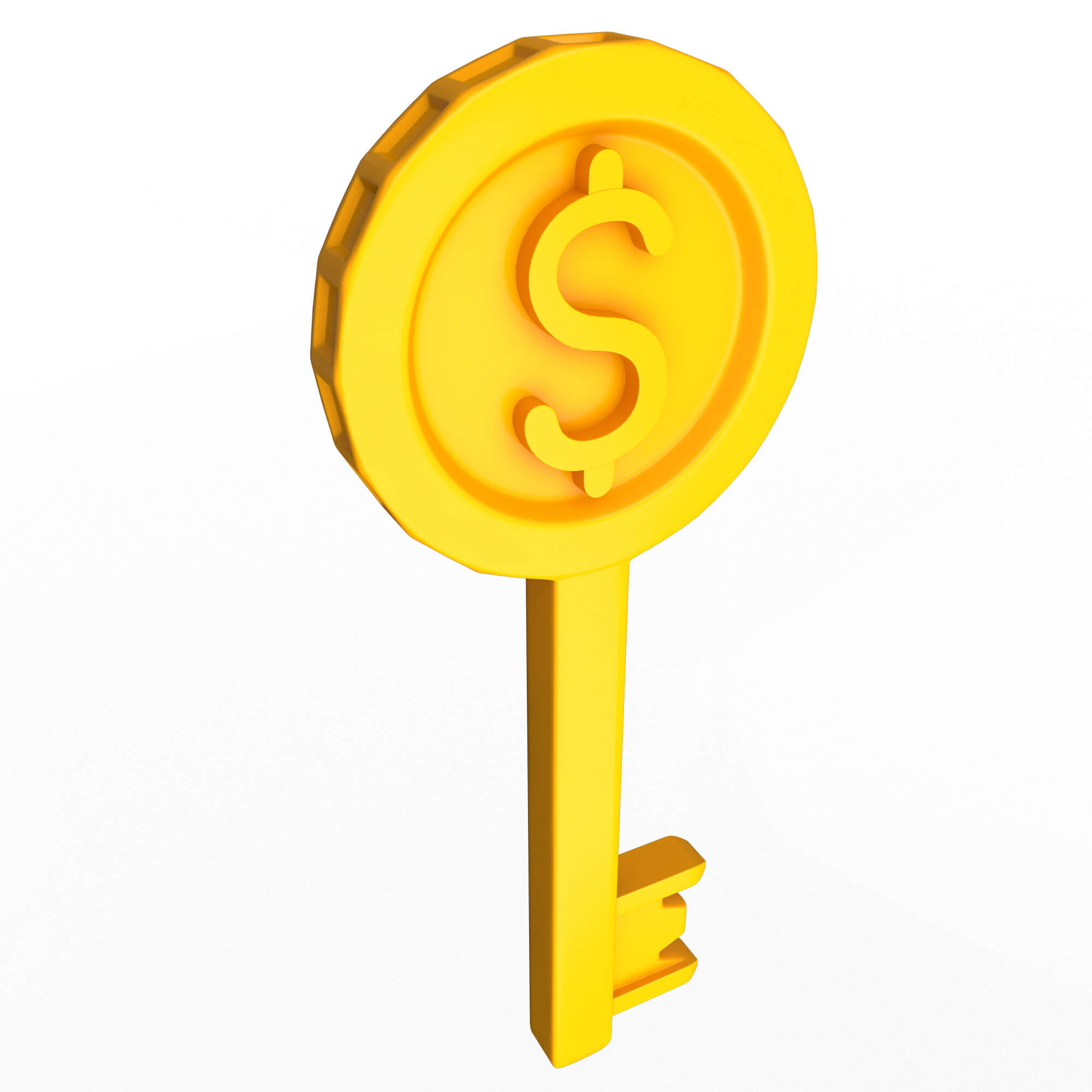 Key With Dollar Coin Cartoon - 3D Model by KhaganFX
