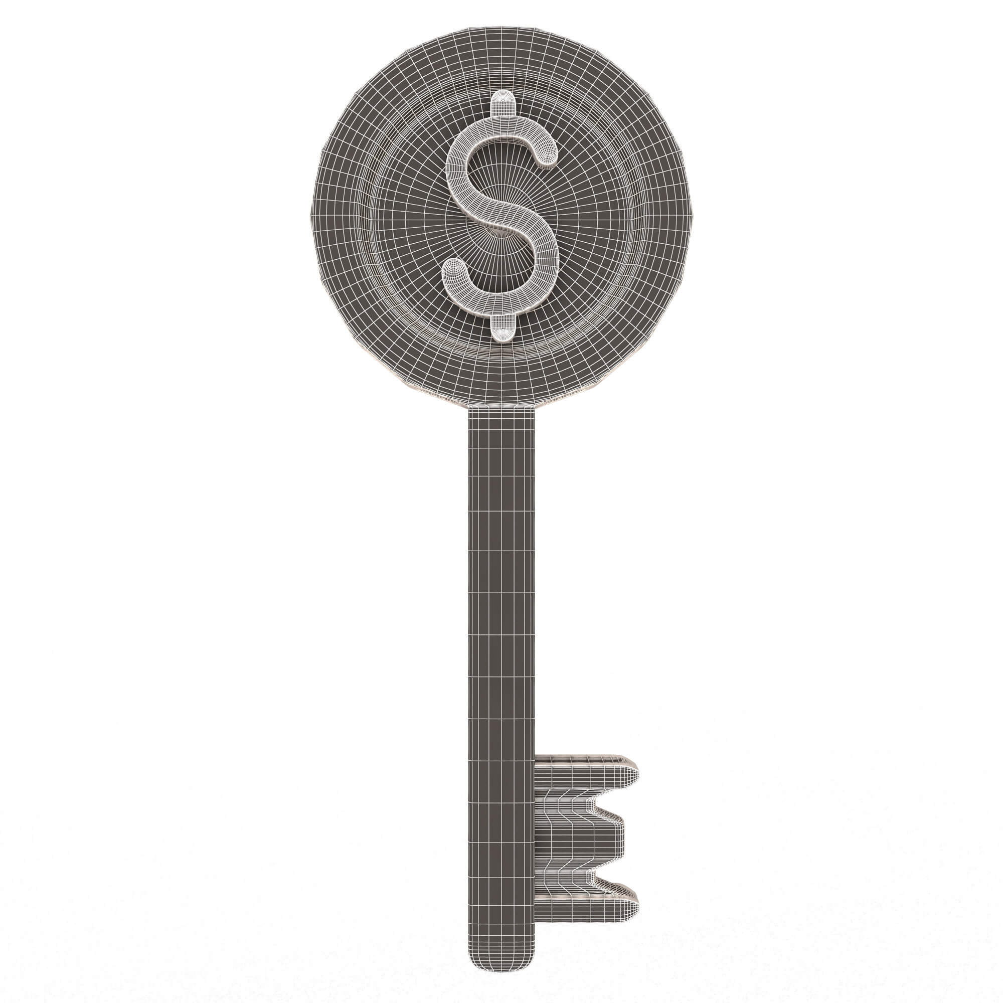 Key With Dollar Coin Cartoon - 3D Model by KhaganFX
