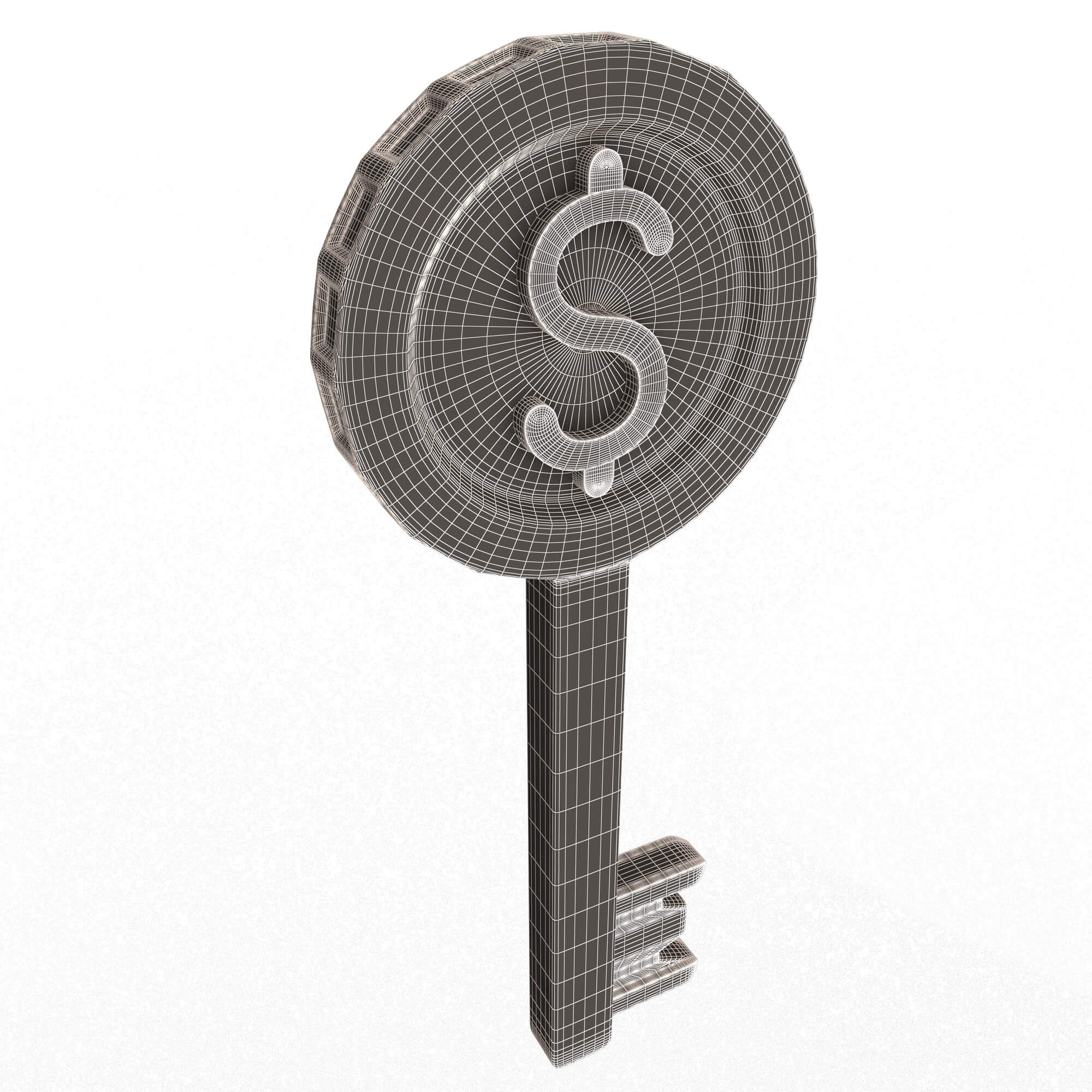 Key With Dollar Coin Cartoon - 3D Model by KhaganFX