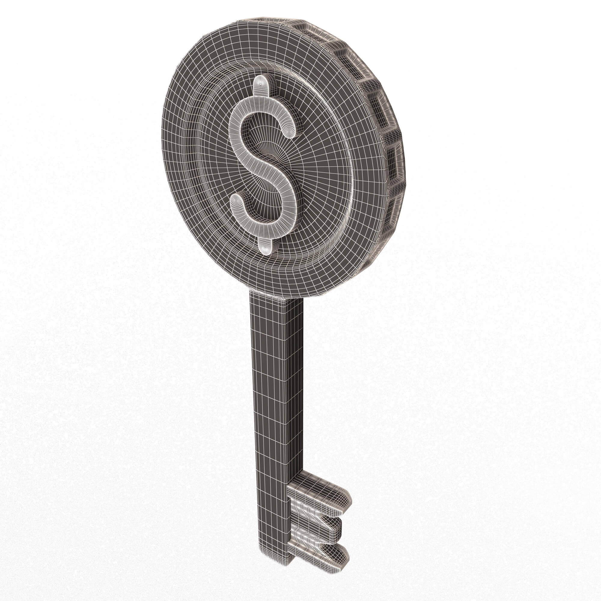 Key With Dollar Coin Cartoon - 3D Model by KhaganFX