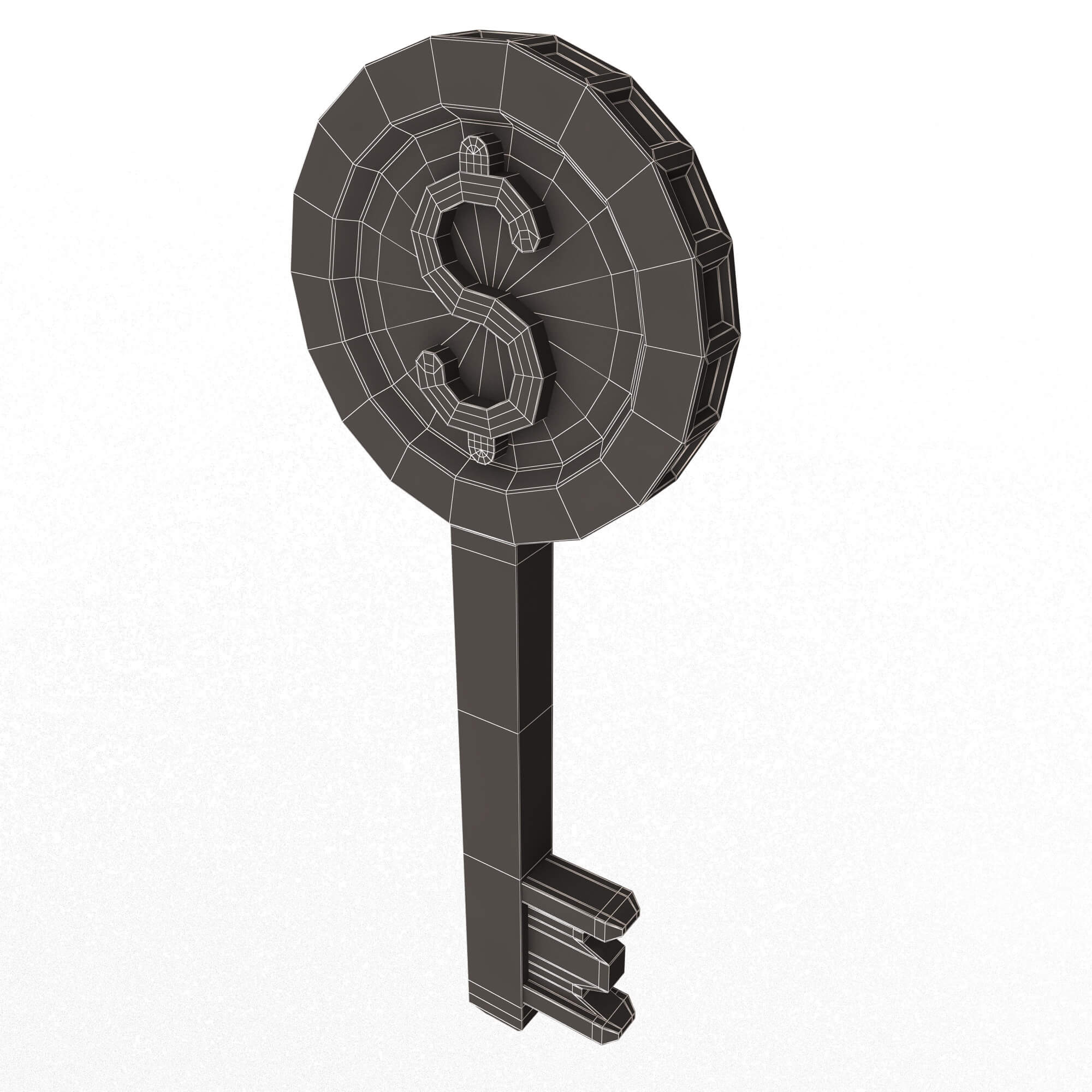 Key With Dollar Coin Cartoon - 3D Model by KhaganFX