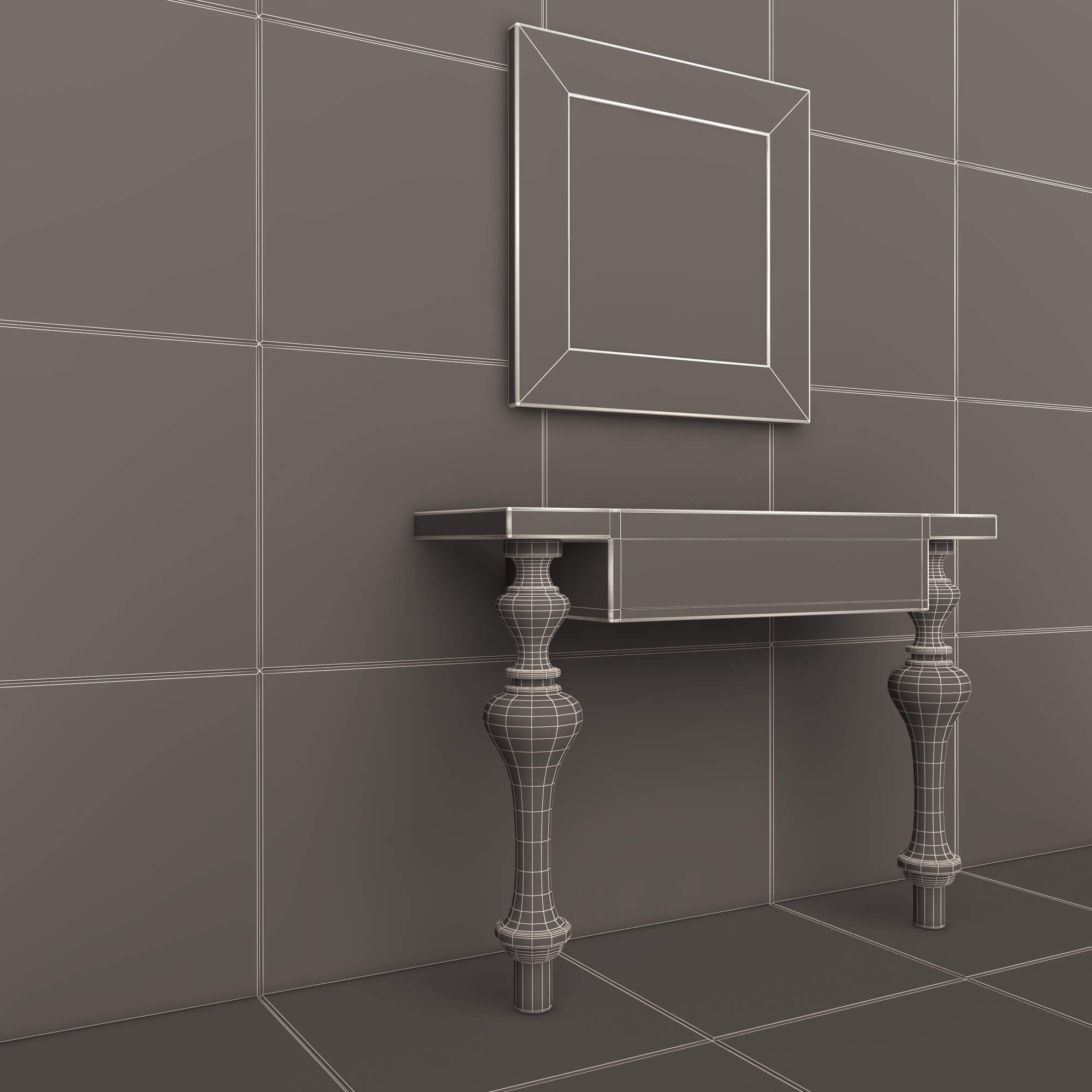 Luxury Console Table 02 - 3D Model by KhaganFX