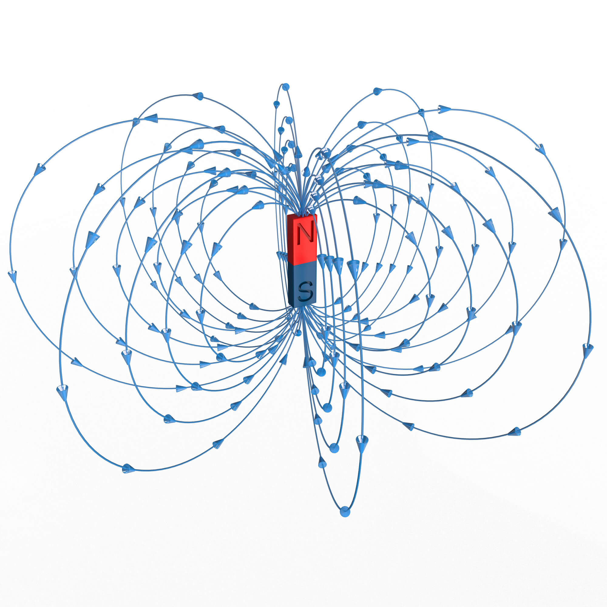 Magnetic Field Rectangle Bar Magnet - 3D Model by KhaganFX
