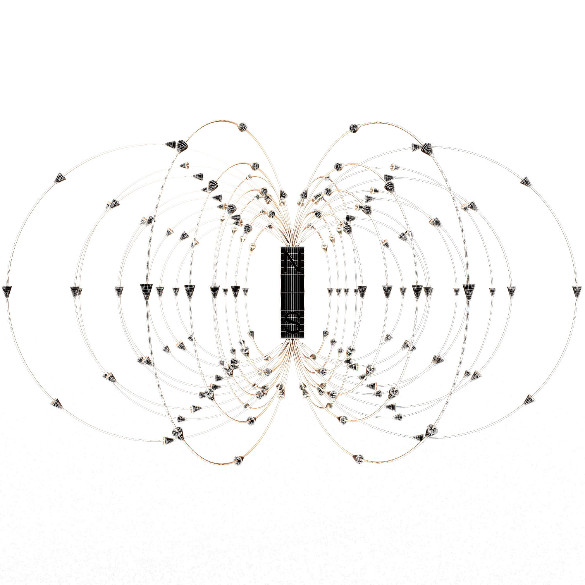 Magnetic Field Rectangle Bar Magnet - 3D Model by KhaganFX
