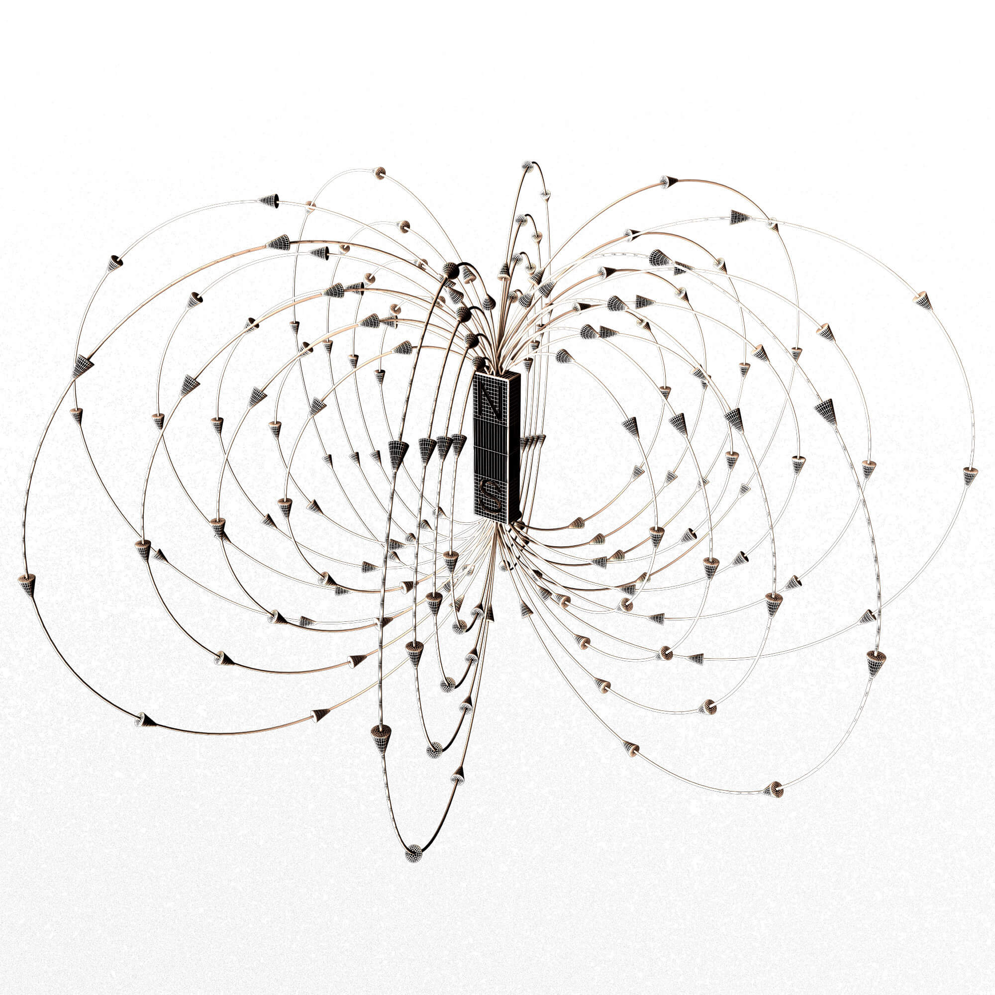 Magnetic Field Rectangle Bar Magnet - 3D Model by KhaganFX