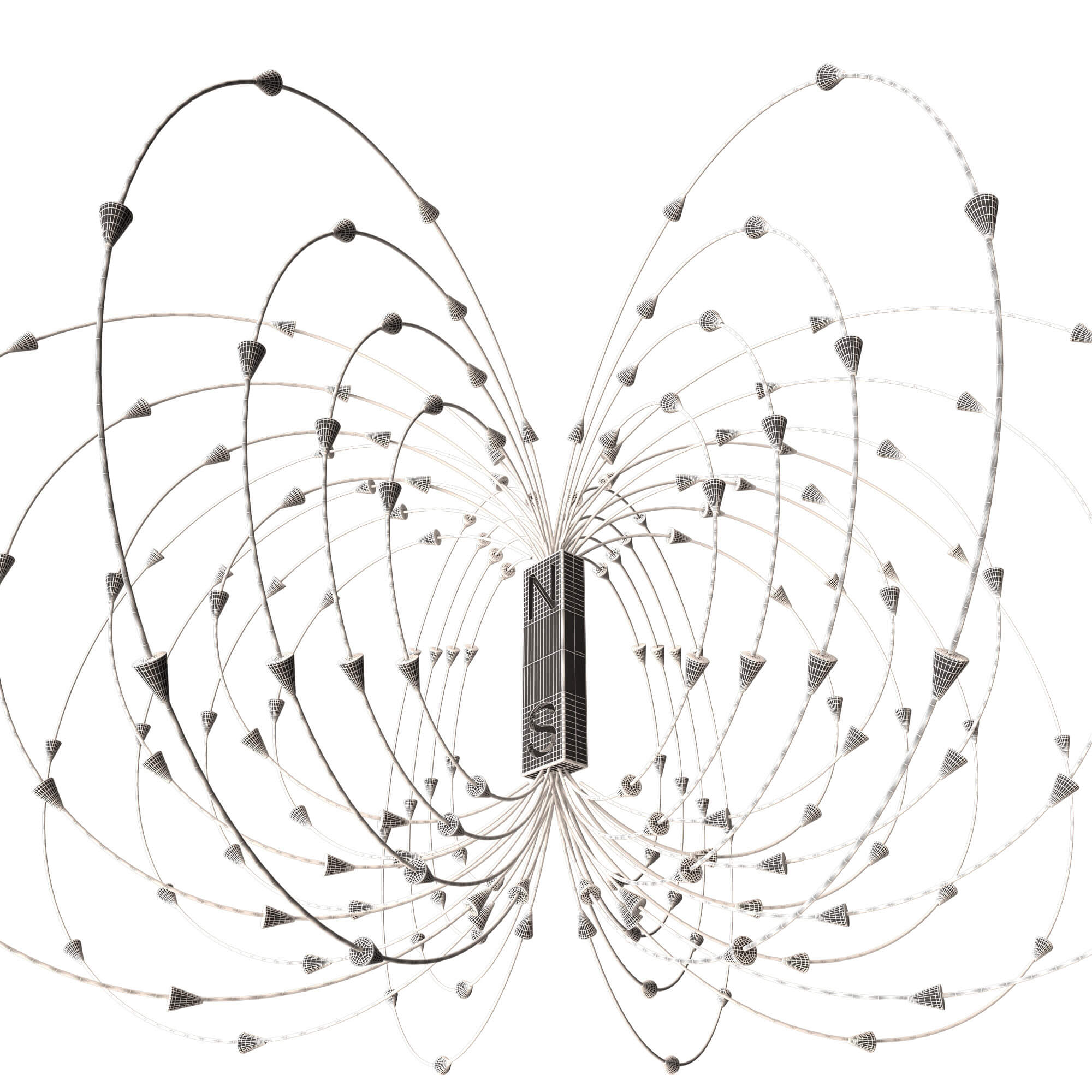 Magnetic Field Rectangle Bar Magnet - 3D Model by KhaganFX