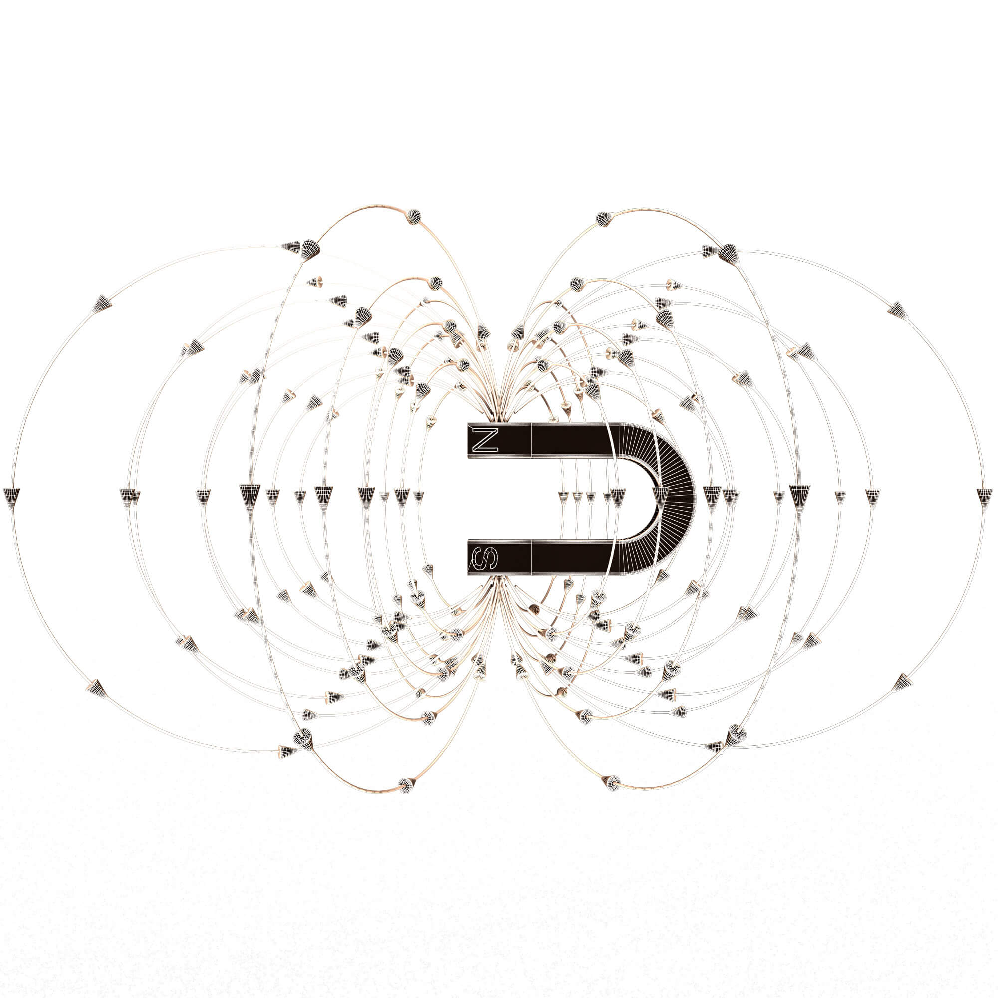 Magnetic Field U Shape Magnet - 3D Model by KhaganFX
