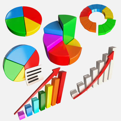 Pie Chart and Graph Collection - 3D Model by KhaganFX